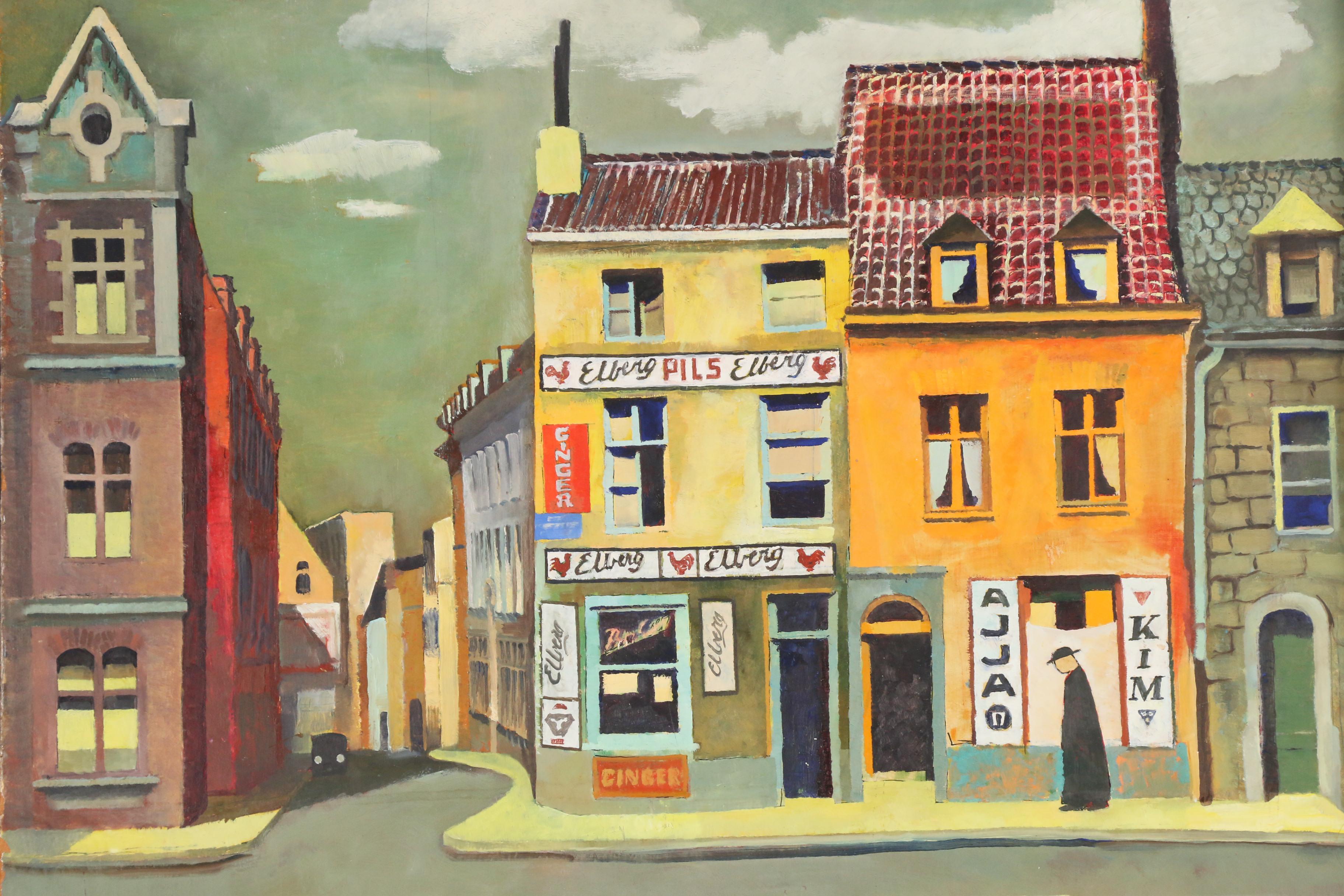 Yvonne Twining Humber Acrylic Painting "Street in Brussels" | EBTH