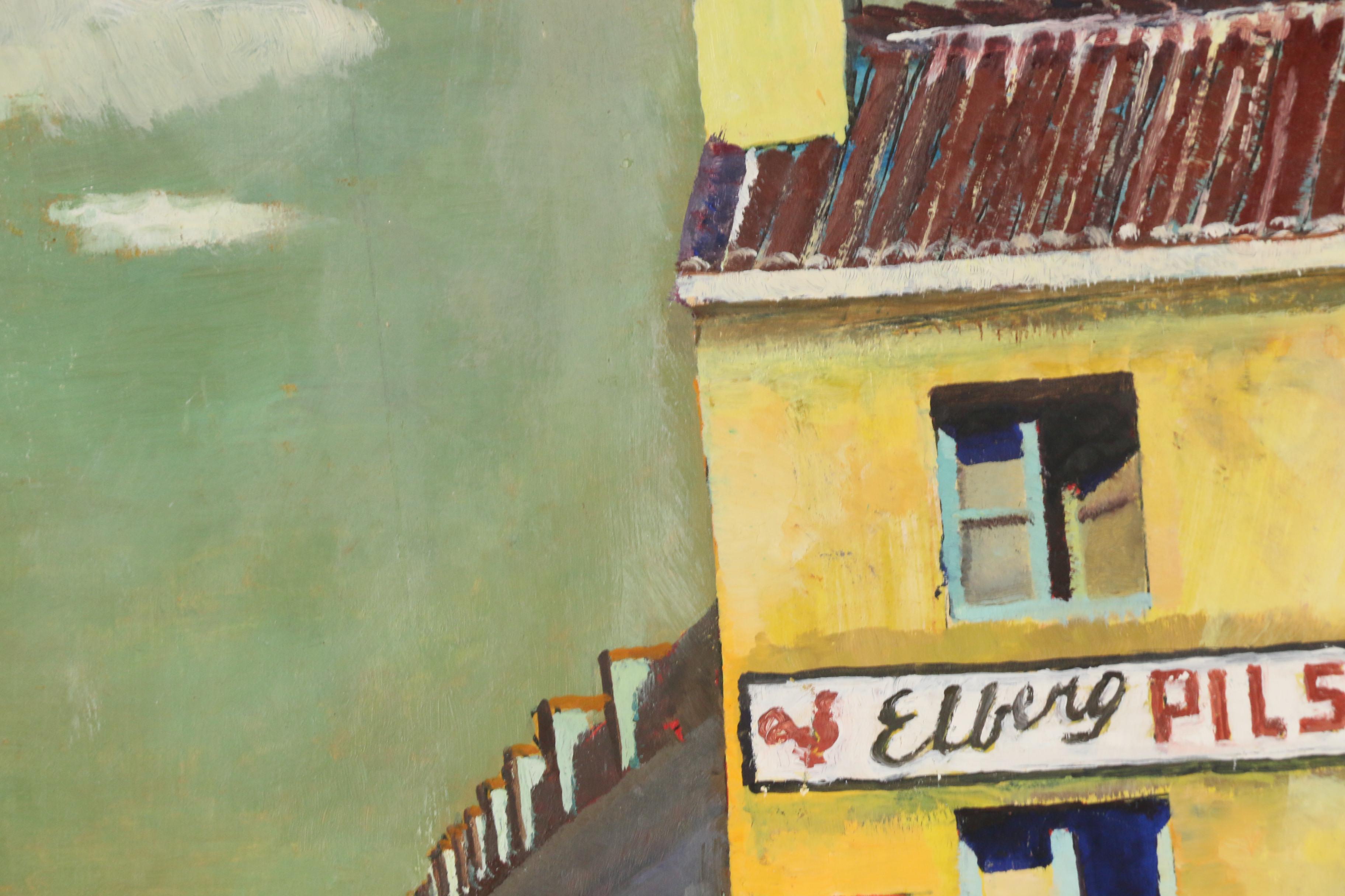 Yvonne Twining Humber Acrylic Painting "Street in Brussels" | EBTH