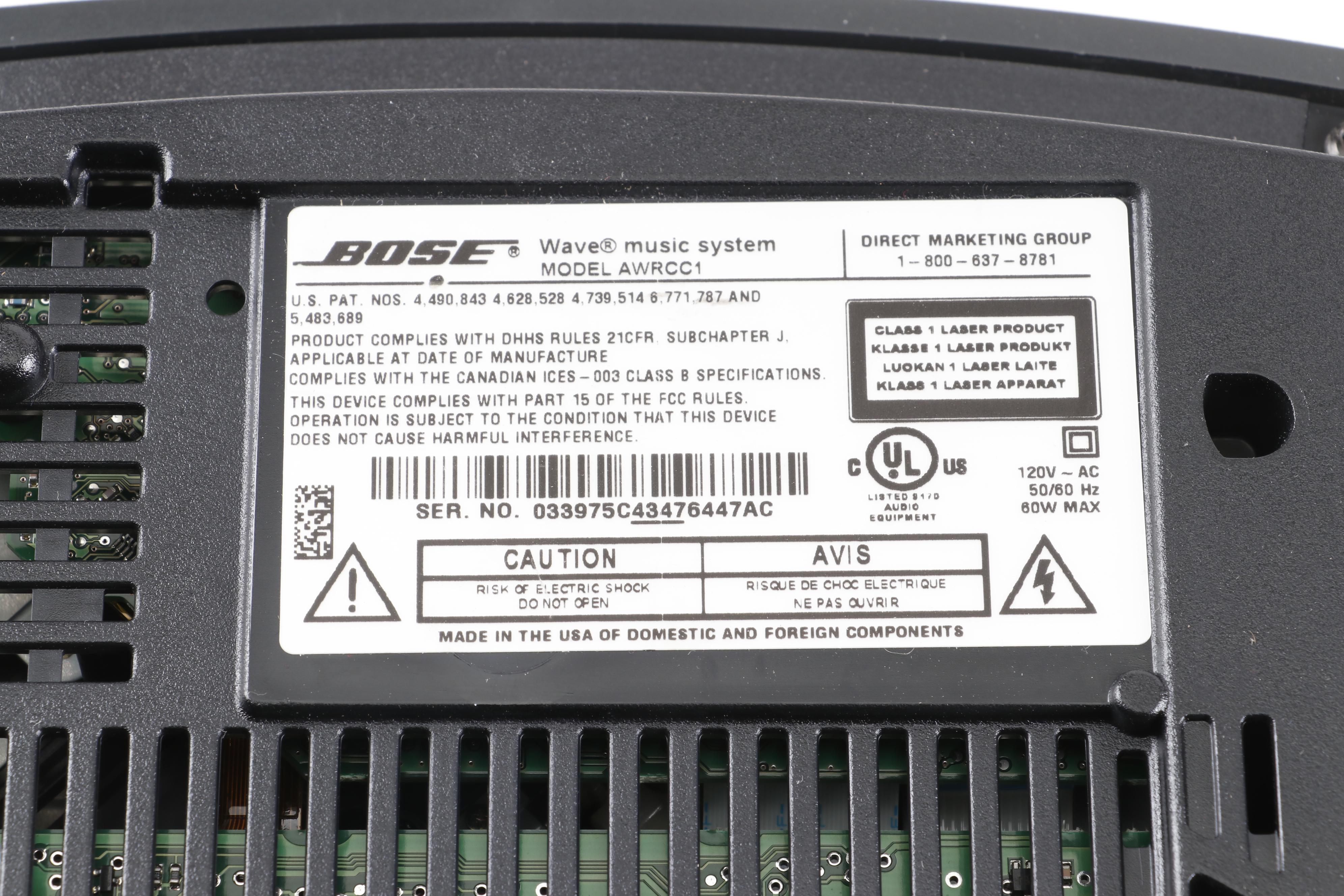 BOSE Wave Music System AM/FM Radio CD Player Model AWRCC1 | EBTH