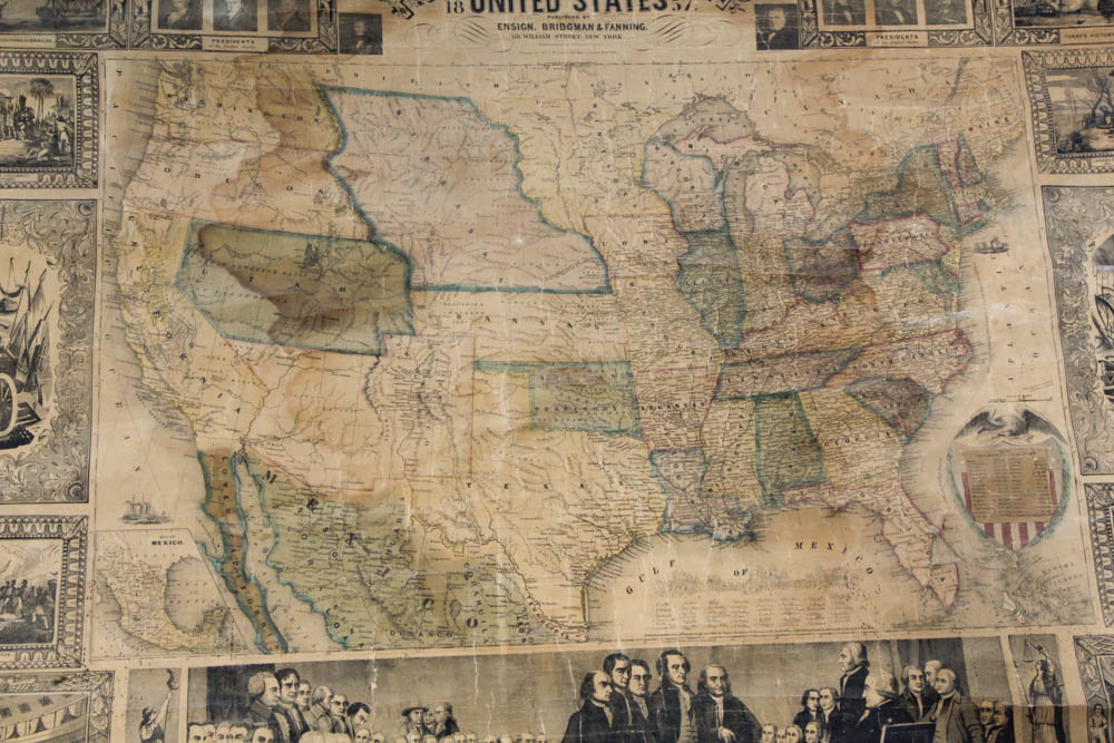 1857 United States Pictorial Wall Map | EBTH