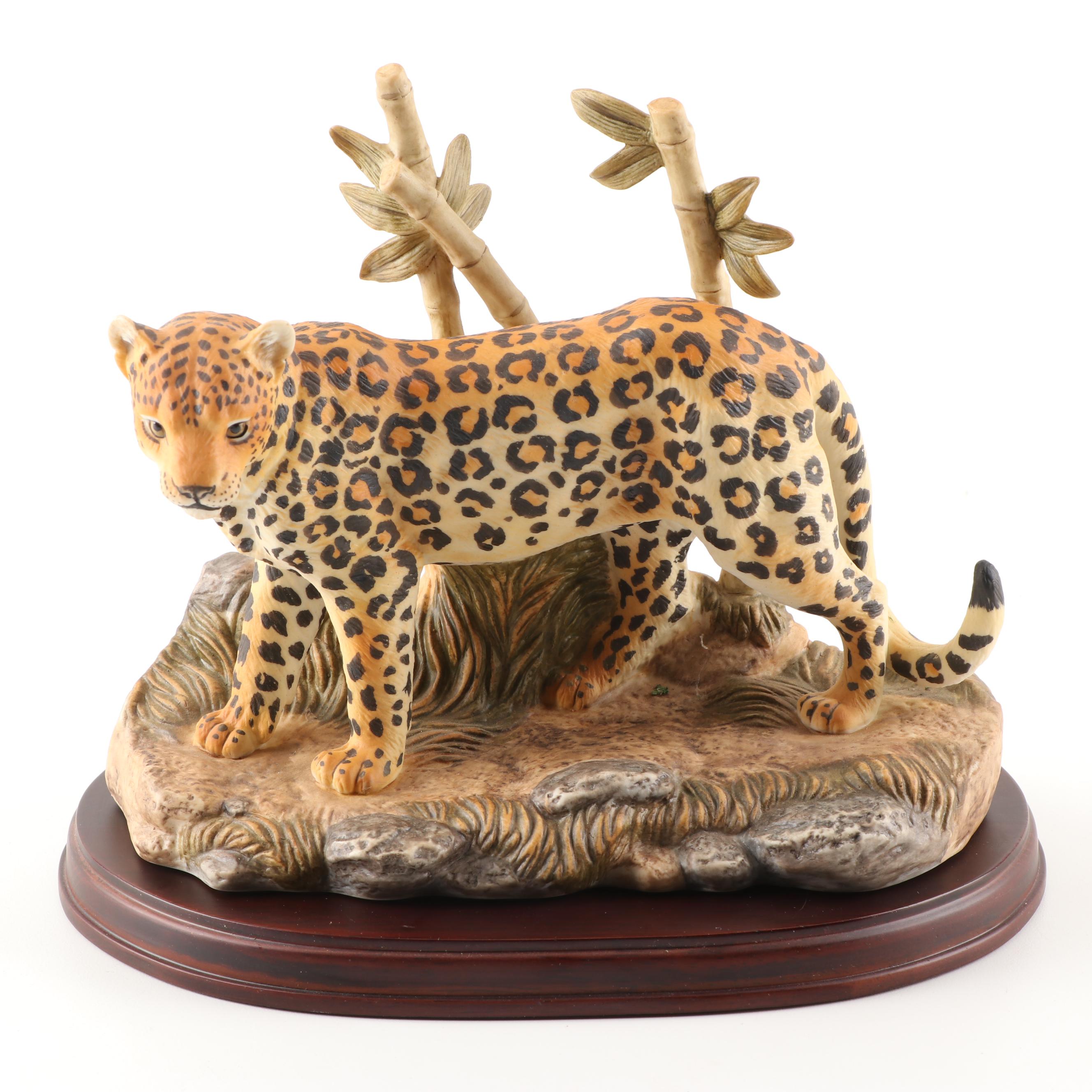 Home Interiors Endangered Species "Leopard" Porcelain Figurine on Stand ...