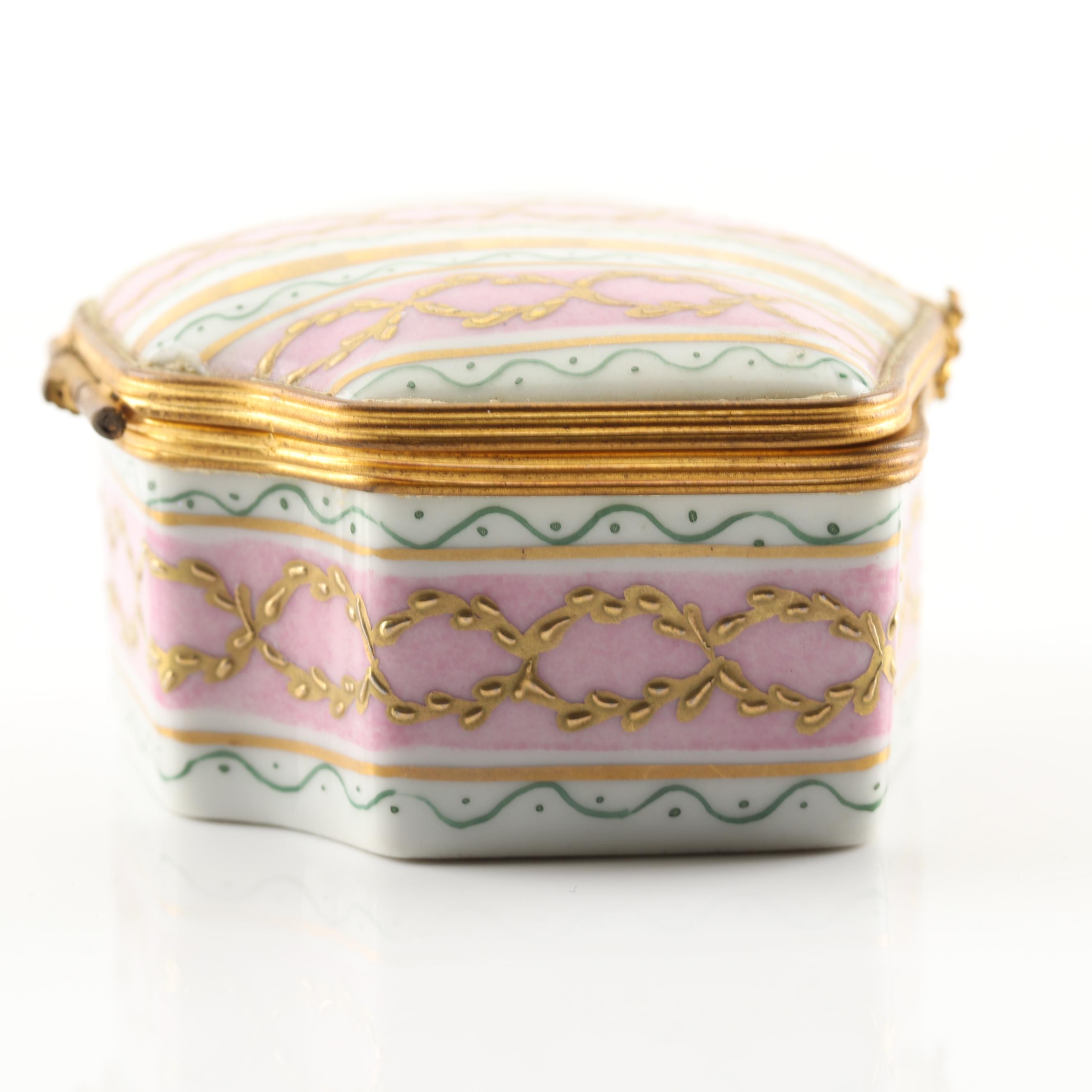 Hand-Painted Parisian Porcelain Trinket Box | EBTH
