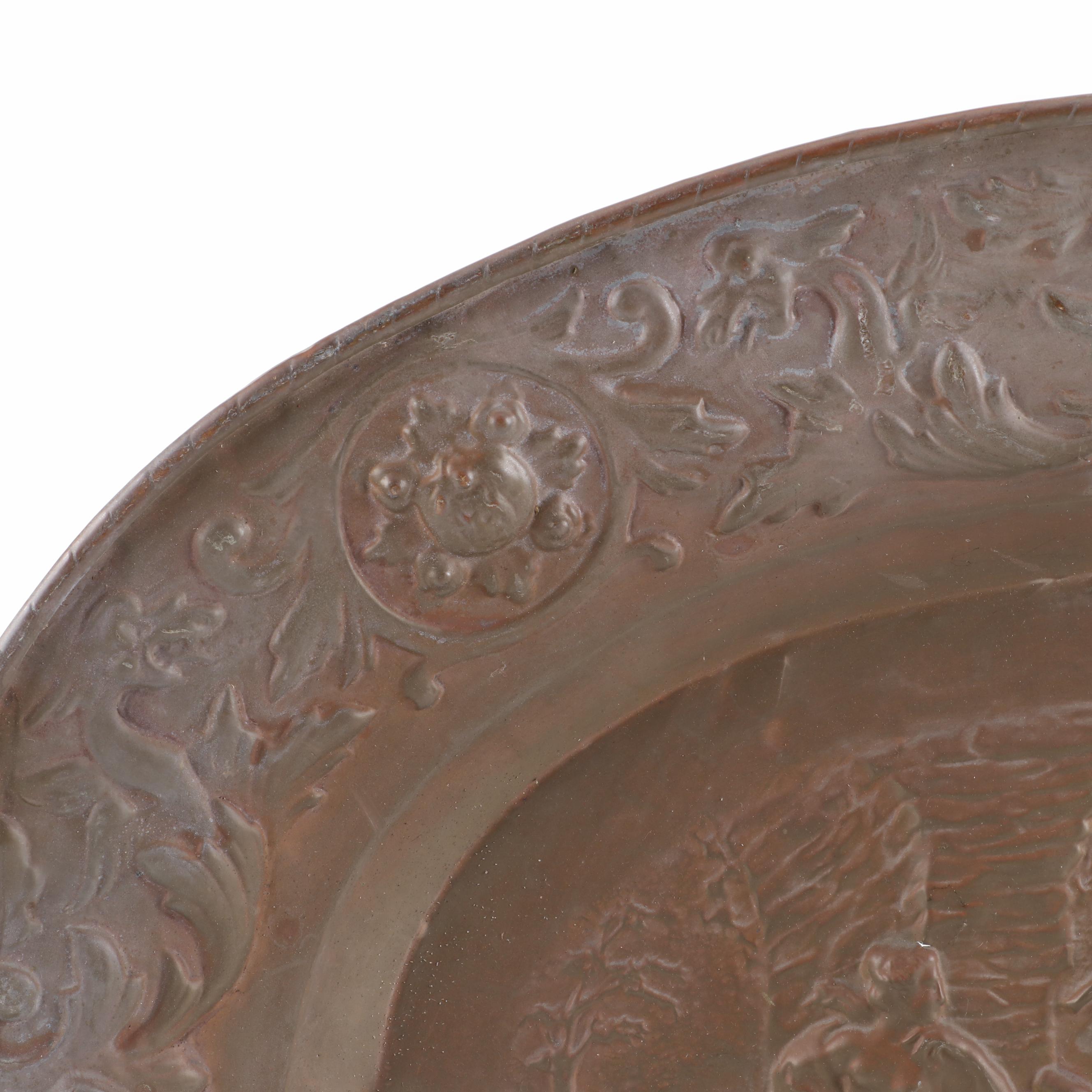 Repousse Brass Wall Hangings Depicting Tavern and Ancient Roman Scenes ...