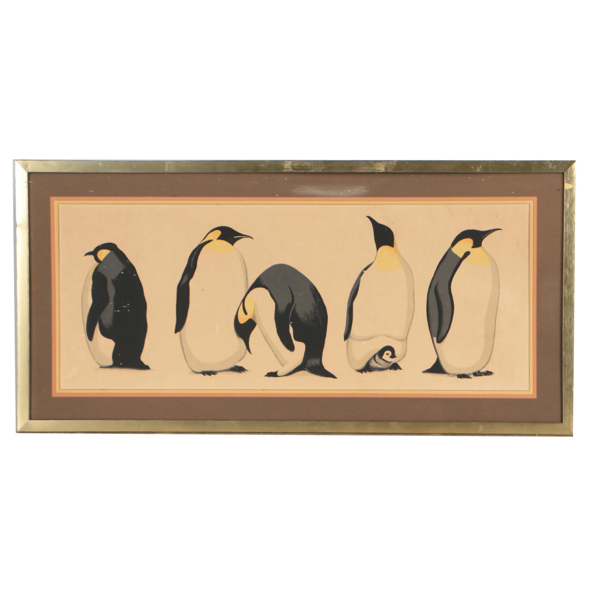 Serigraph after David Grose "Penguin Parade" | EBTH