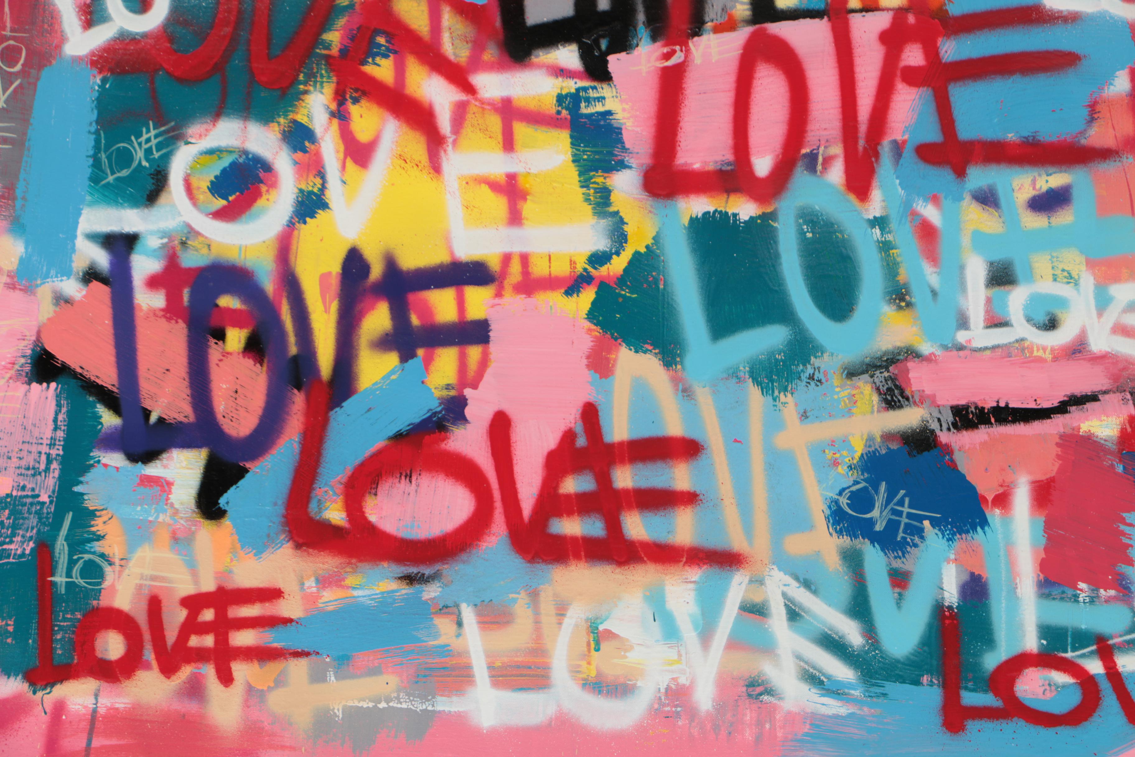R.C. Raynor Mixed Media Graffiti Style Painting | EBTH