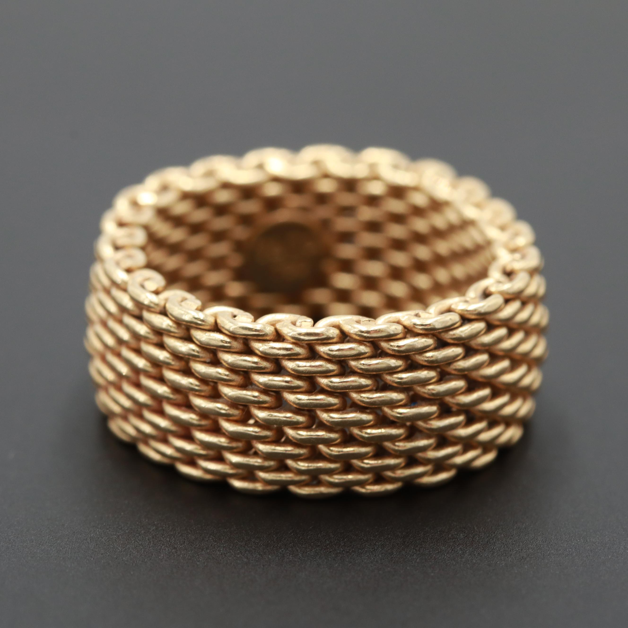 Tiffany & Co. "Somerset" 18K Yellow Gold Mesh Ring | EBTH