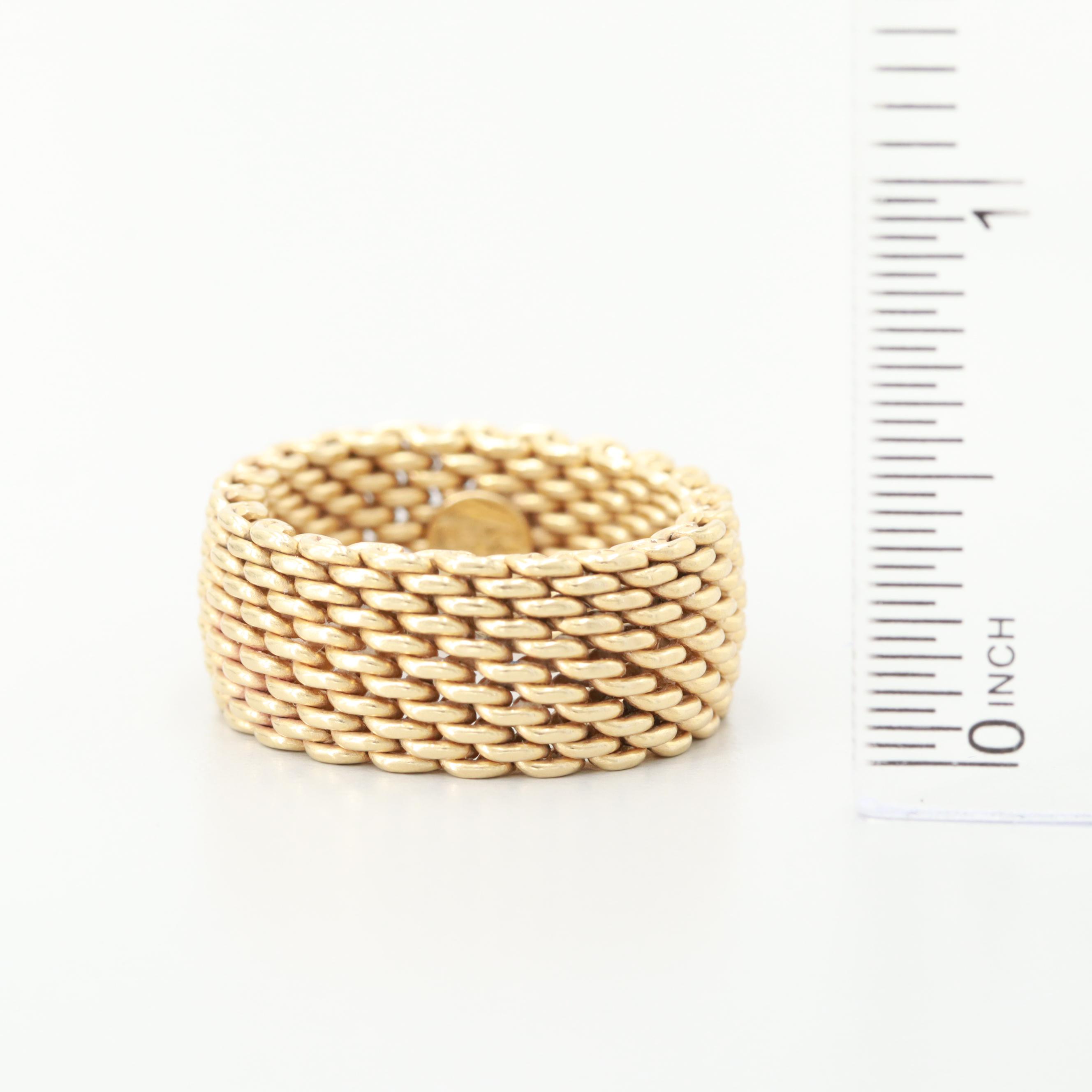 Tiffany & Co. "Somerset" 18K Yellow Gold Mesh Ring | EBTH