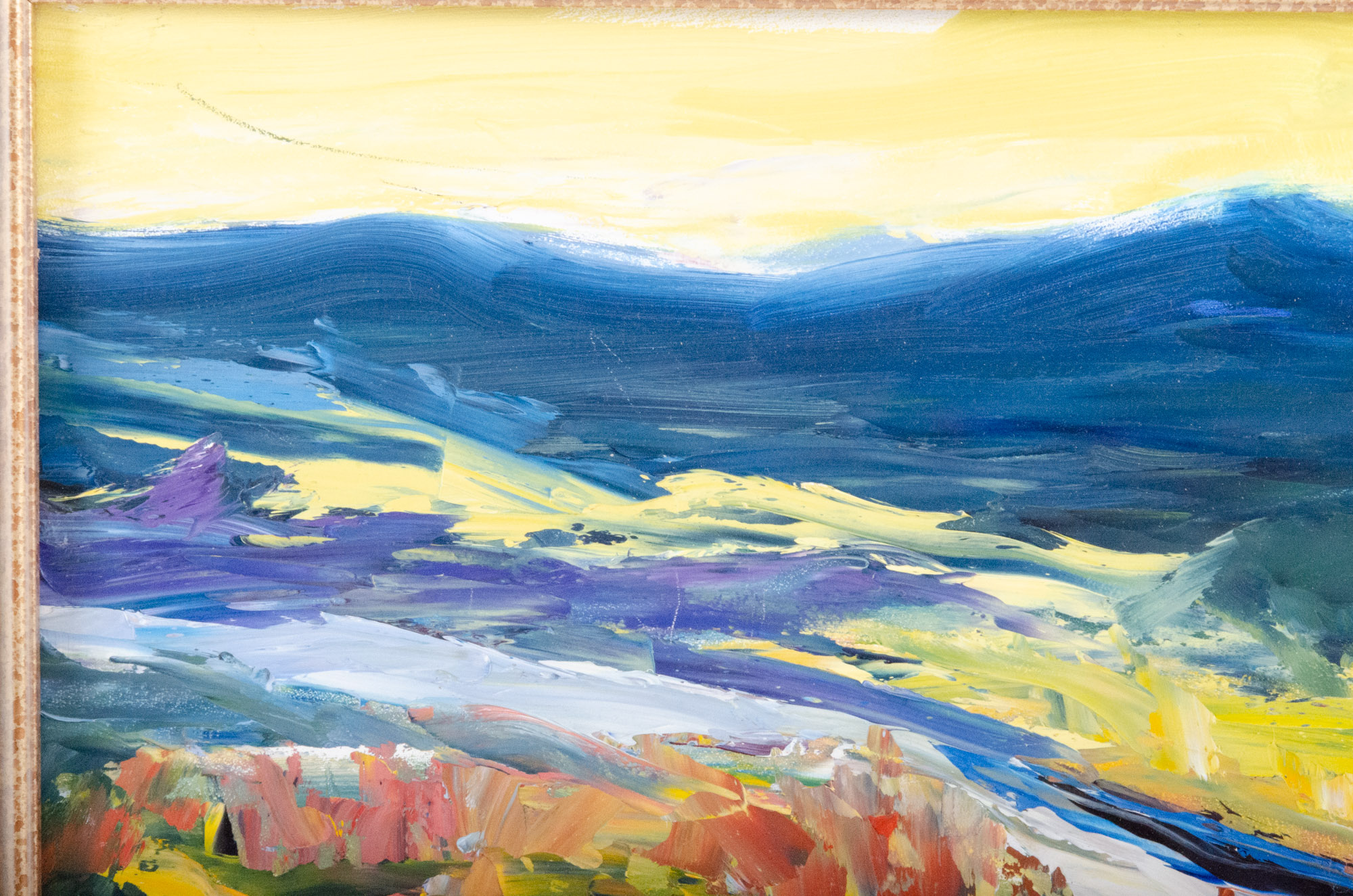 Abstract Acrylic Landscape Painting of River Scene | EBTH