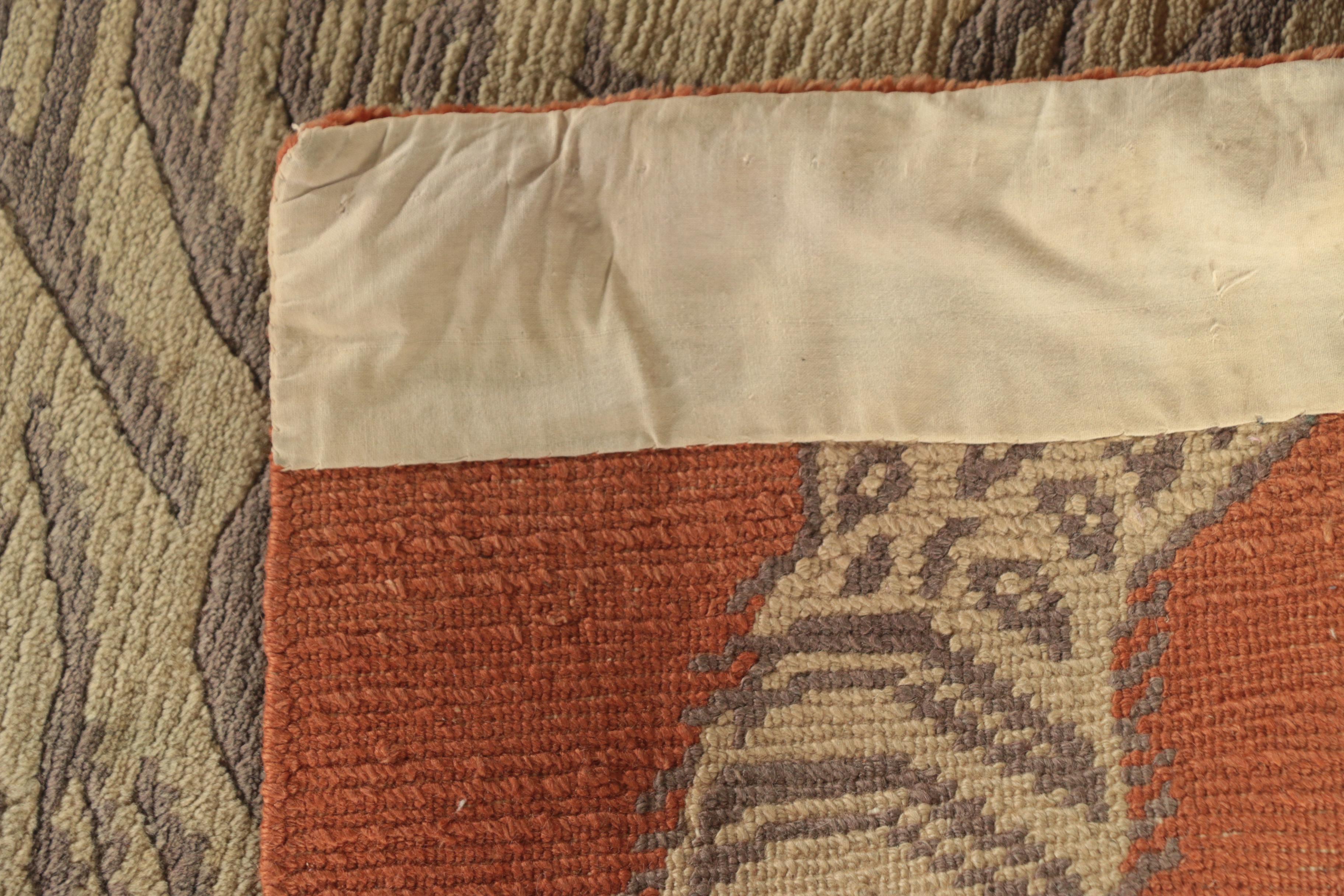 Hand-Knotted Nepalese Pictorial Tiger Wool Area Rug | EBTH