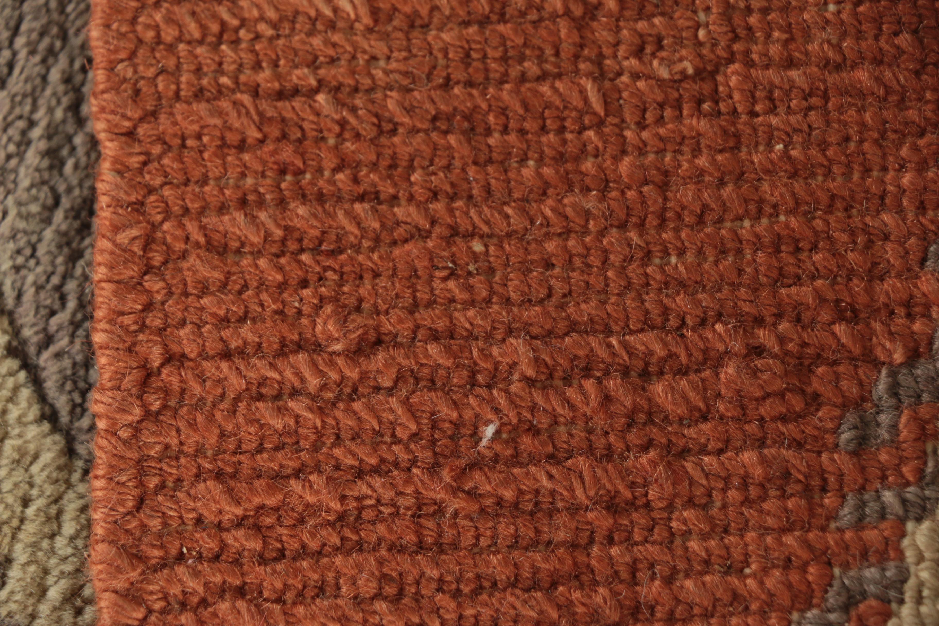 Hand-Knotted Nepalese Pictorial Tiger Wool Area Rug | EBTH