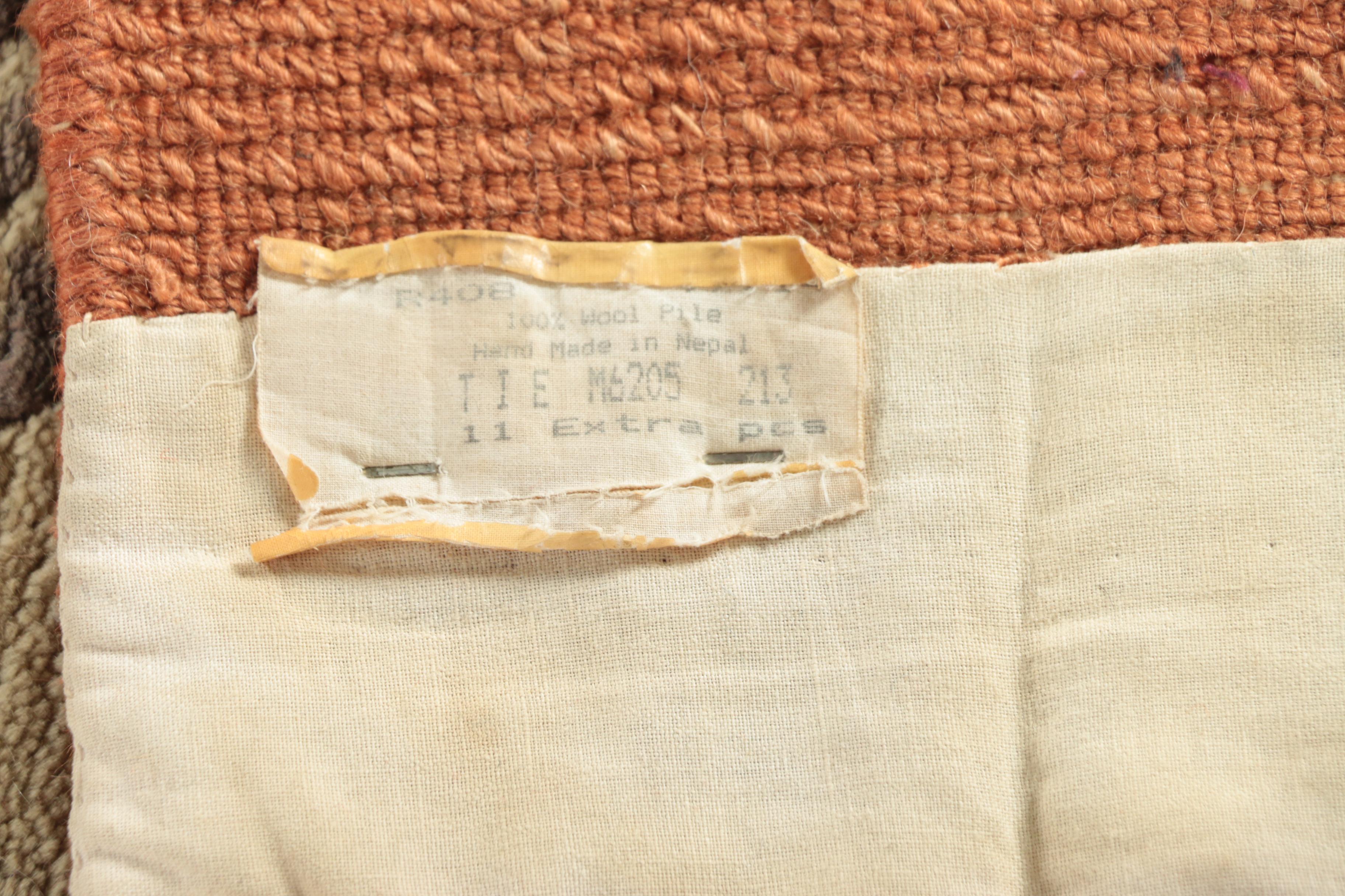 Hand-Knotted Nepalese Pictorial Tiger Wool Area Rug | EBTH