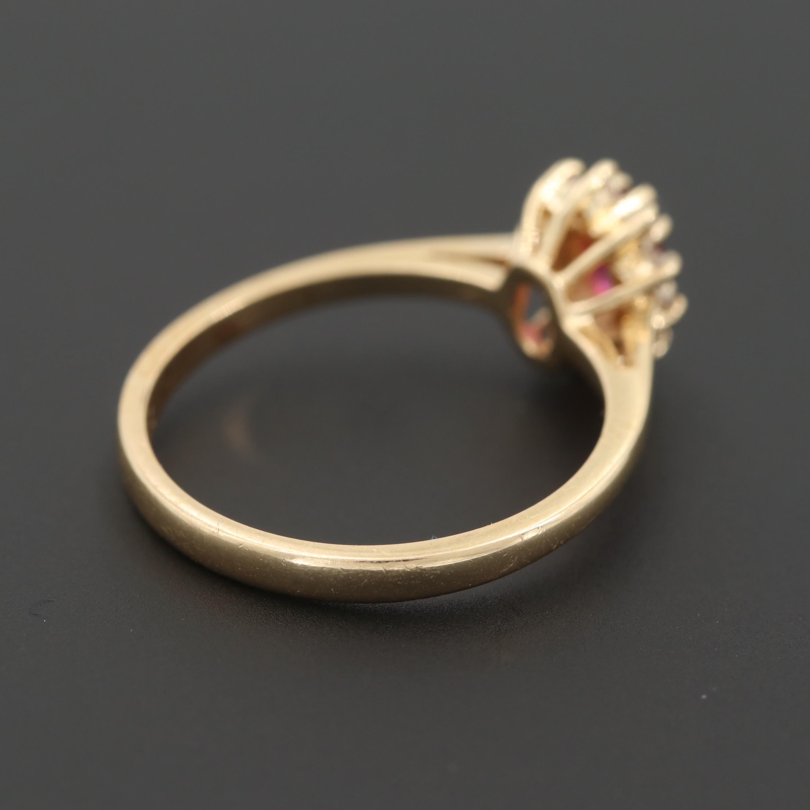 14K Yellow Gold Ruby and Diamond Ring | EBTH