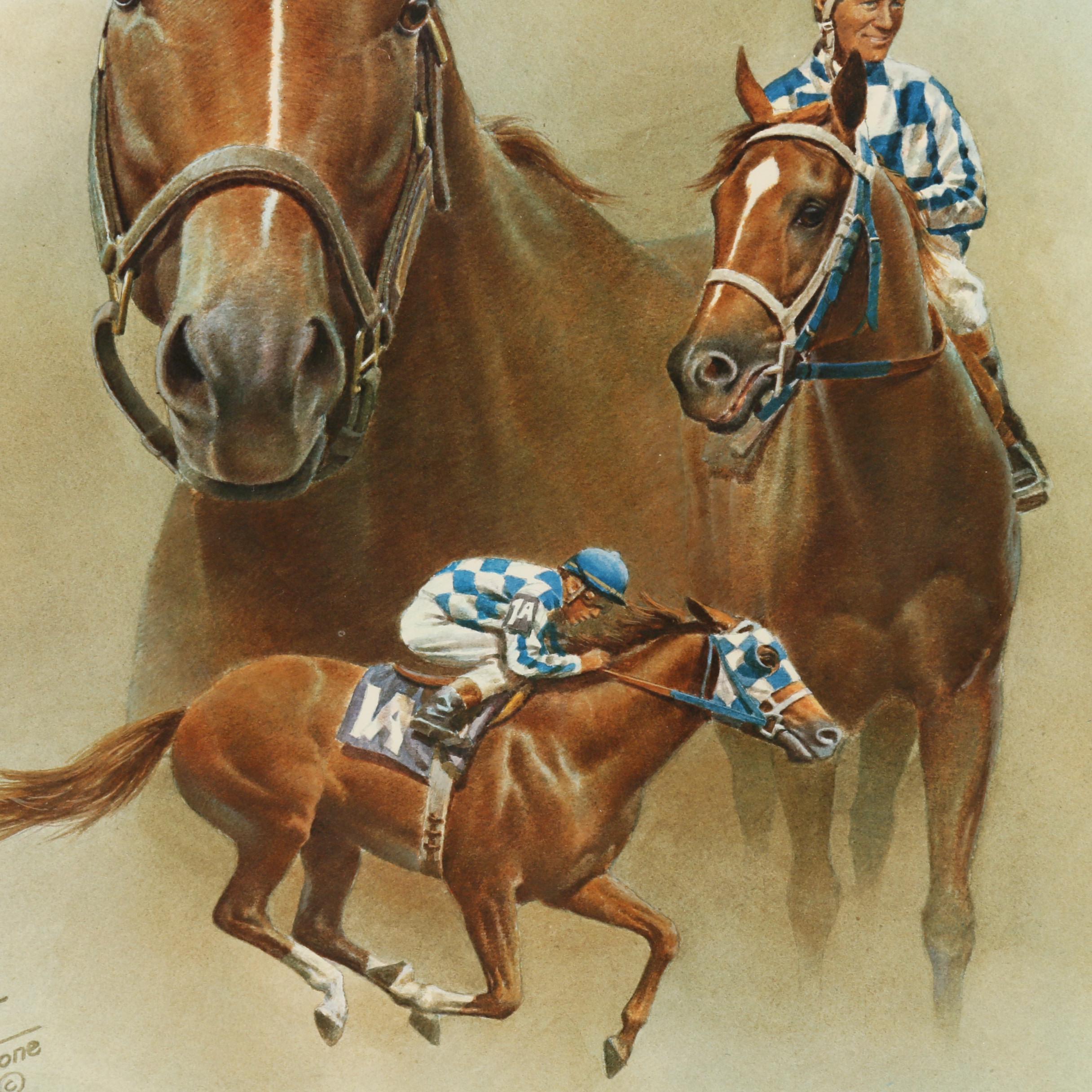 Fred Stone Offset Lithograph "Secretariat: Ron Turcotte up!" | EBTH