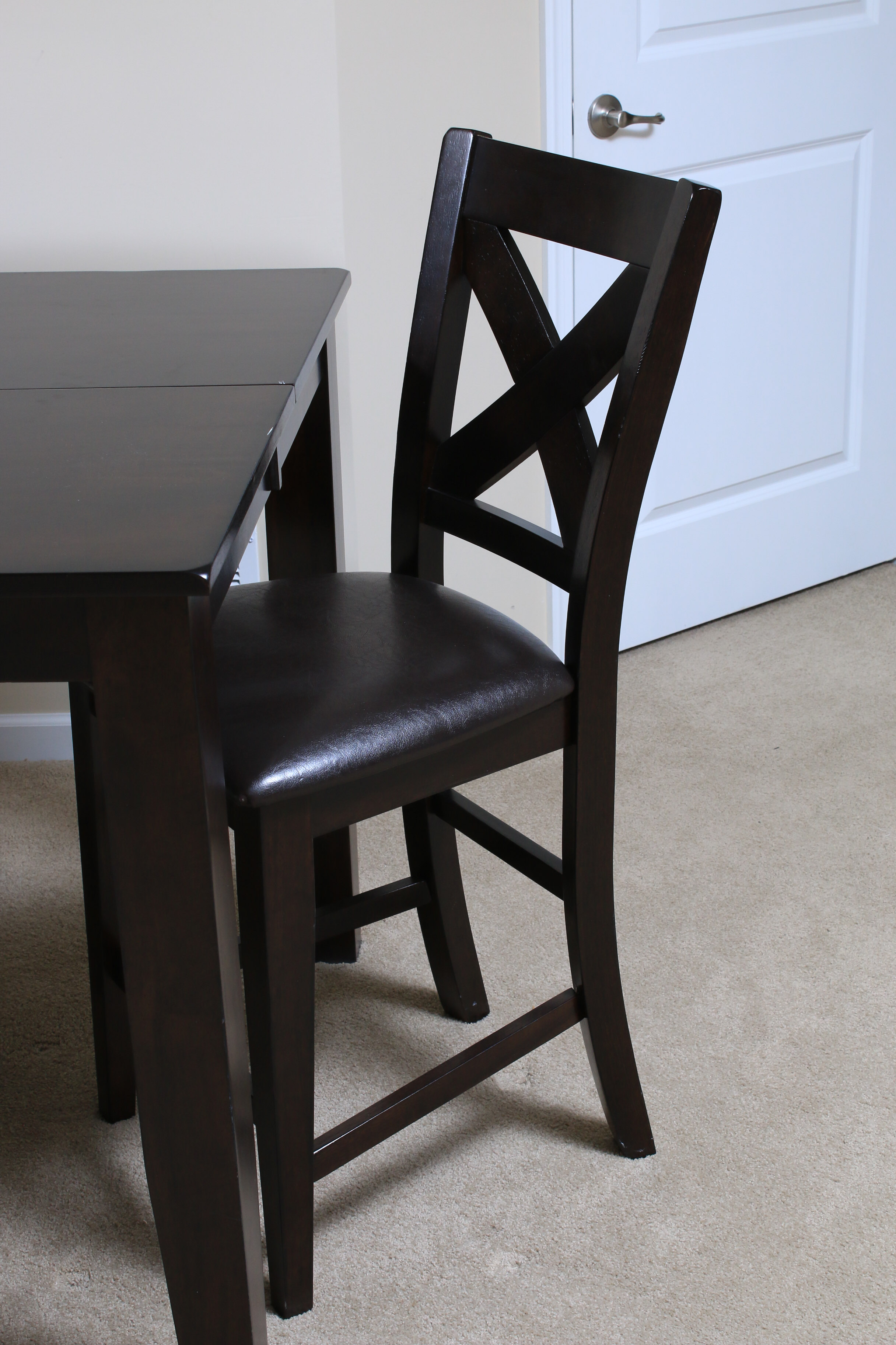 Contemporary Wooden High Top Dining Set with Table and Four Chairs | EBTH