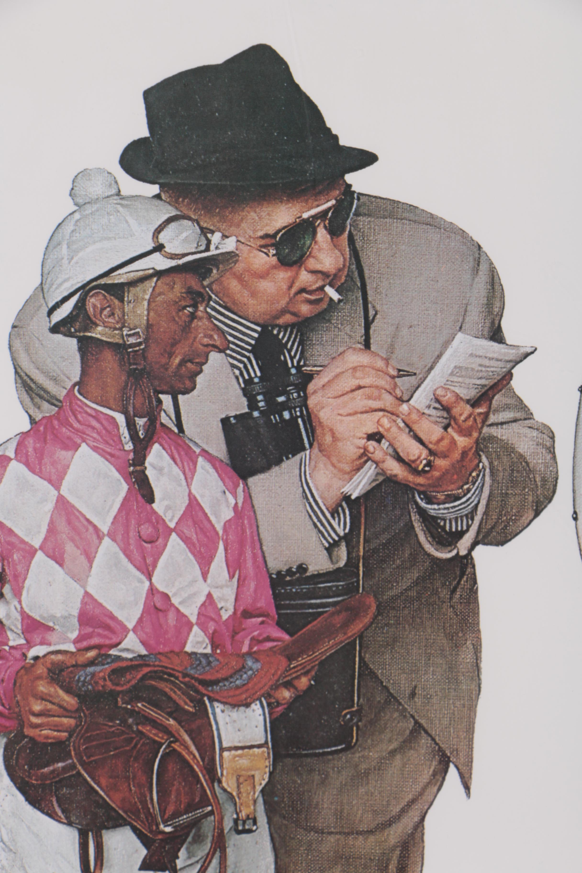 Eddie Arcaro Autographed Offset Lithograph after Norman Rockwell ...