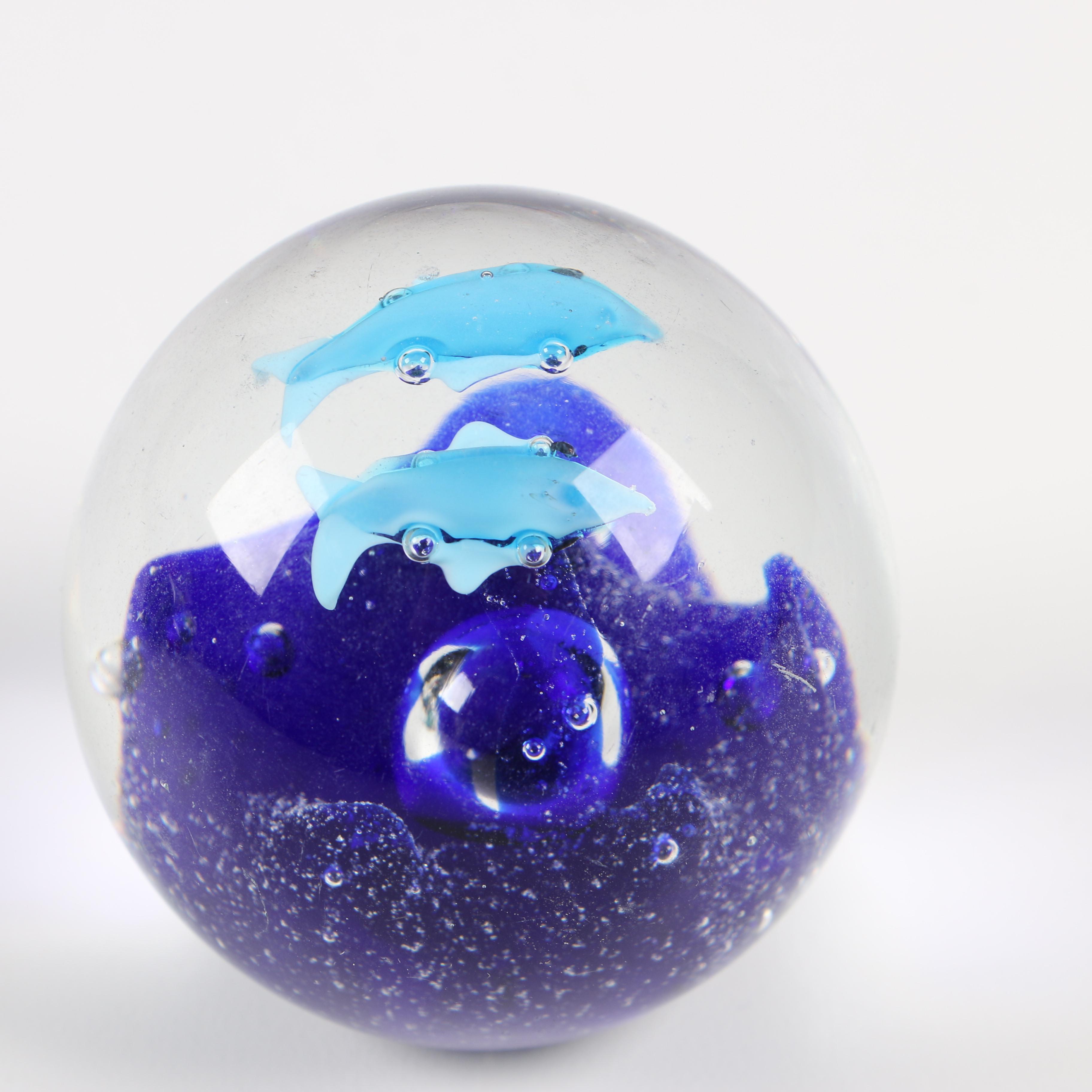 Gibson Art Glass Apple Paperweight with other Art Glass Paperweights | EBTH