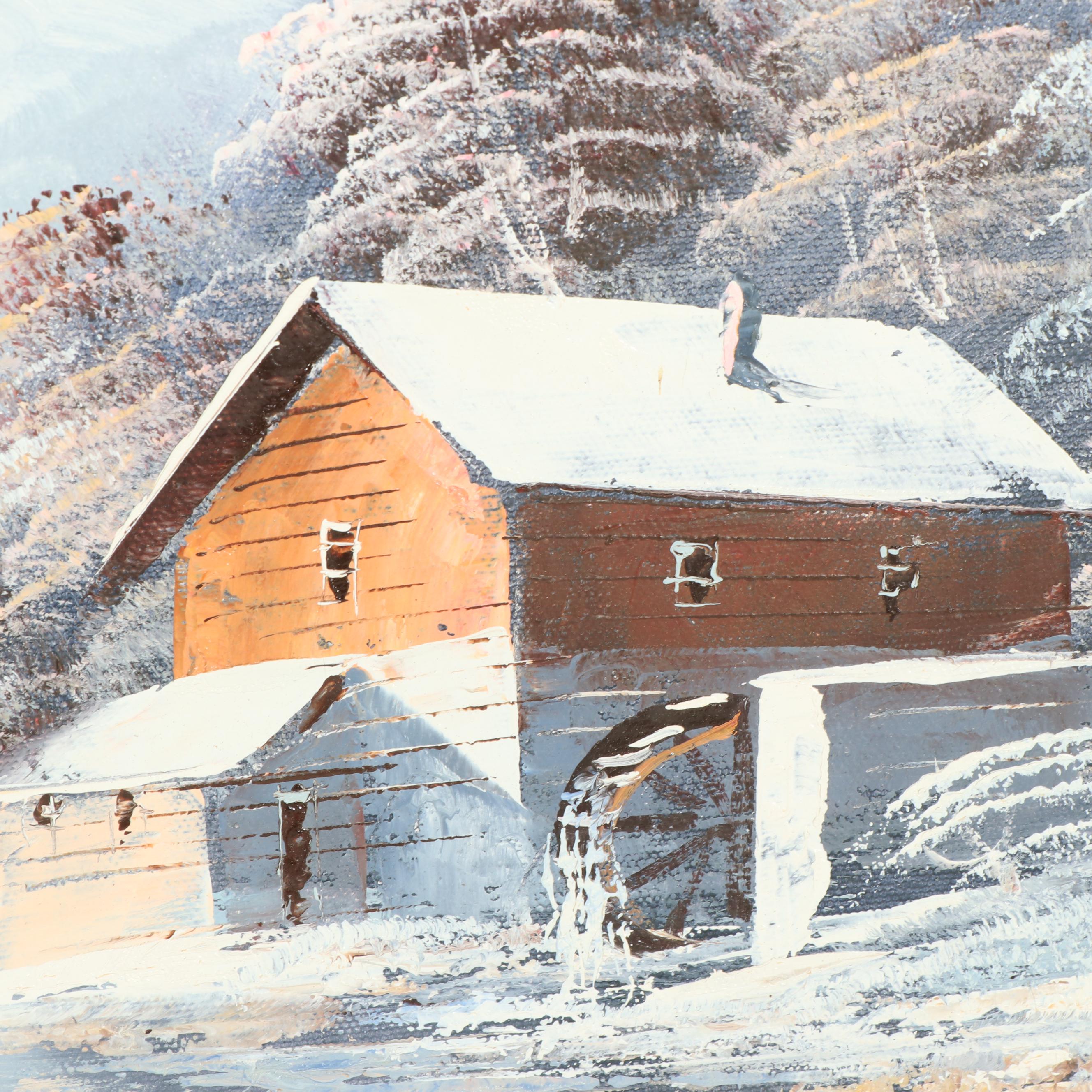 H. Wilson Oil Painting of a Winter Landscape | EBTH