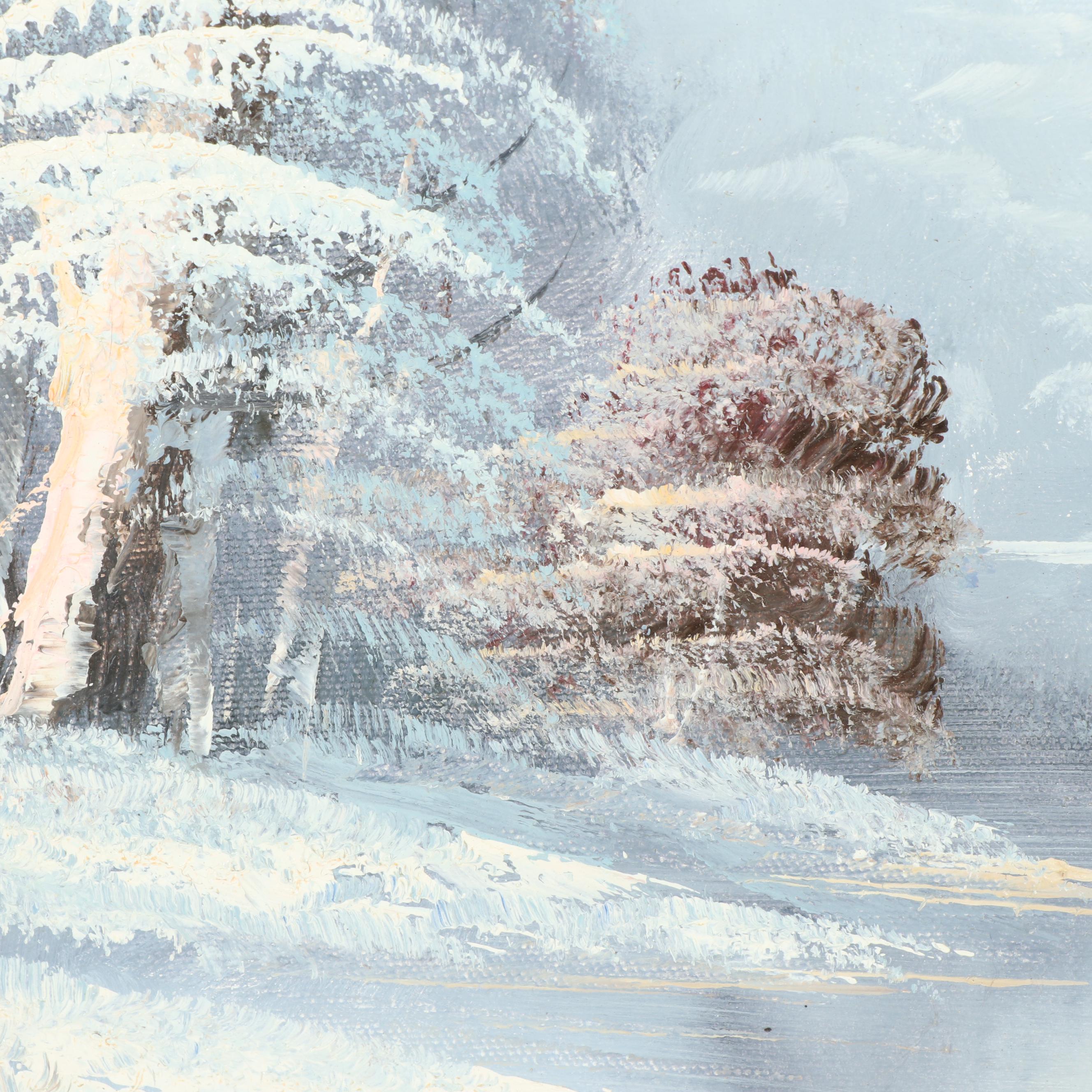 H. Wilson Oil Painting of a Winter Landscape | EBTH