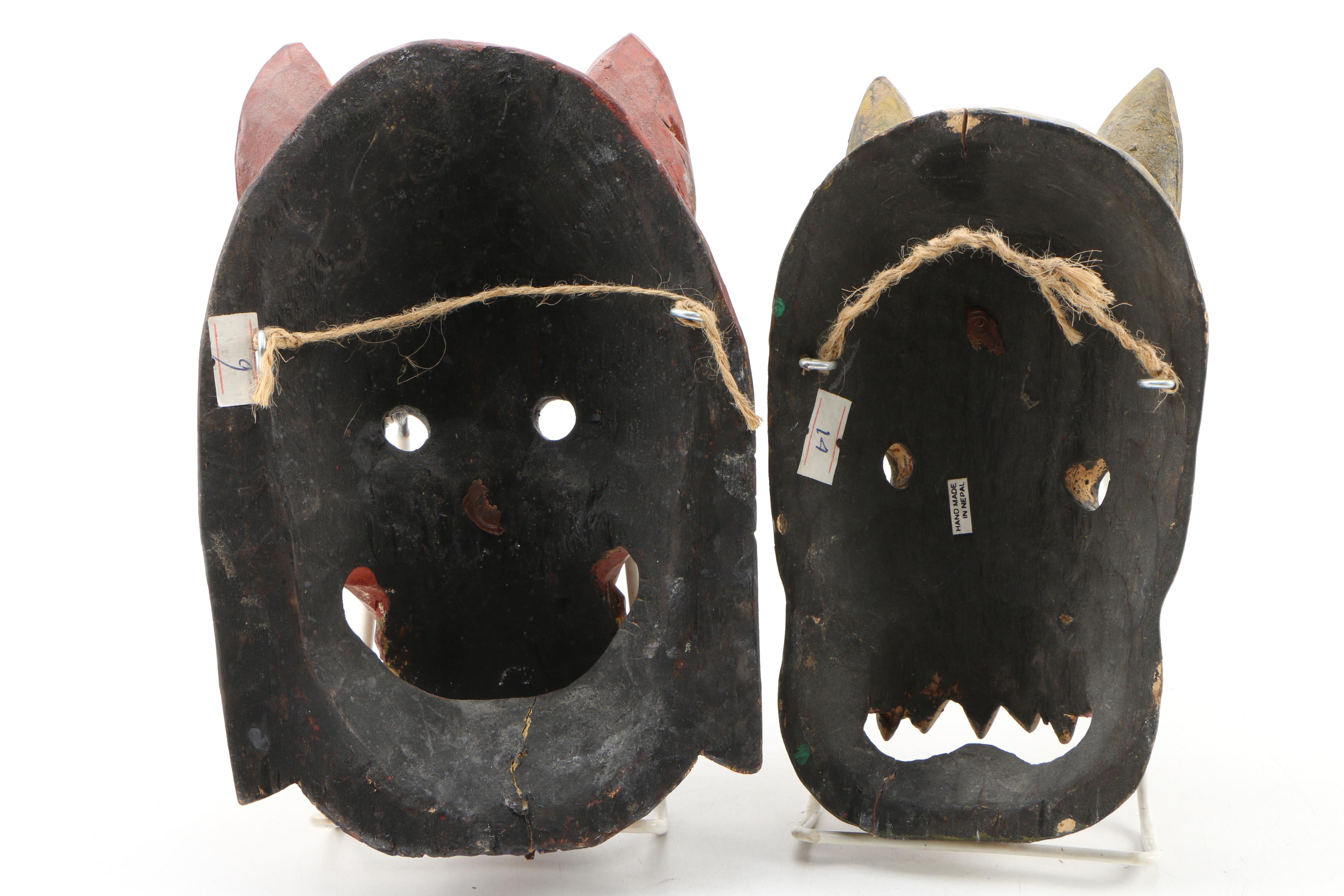 Hand-Carved and Polychromed Nepalese Masks | EBTH