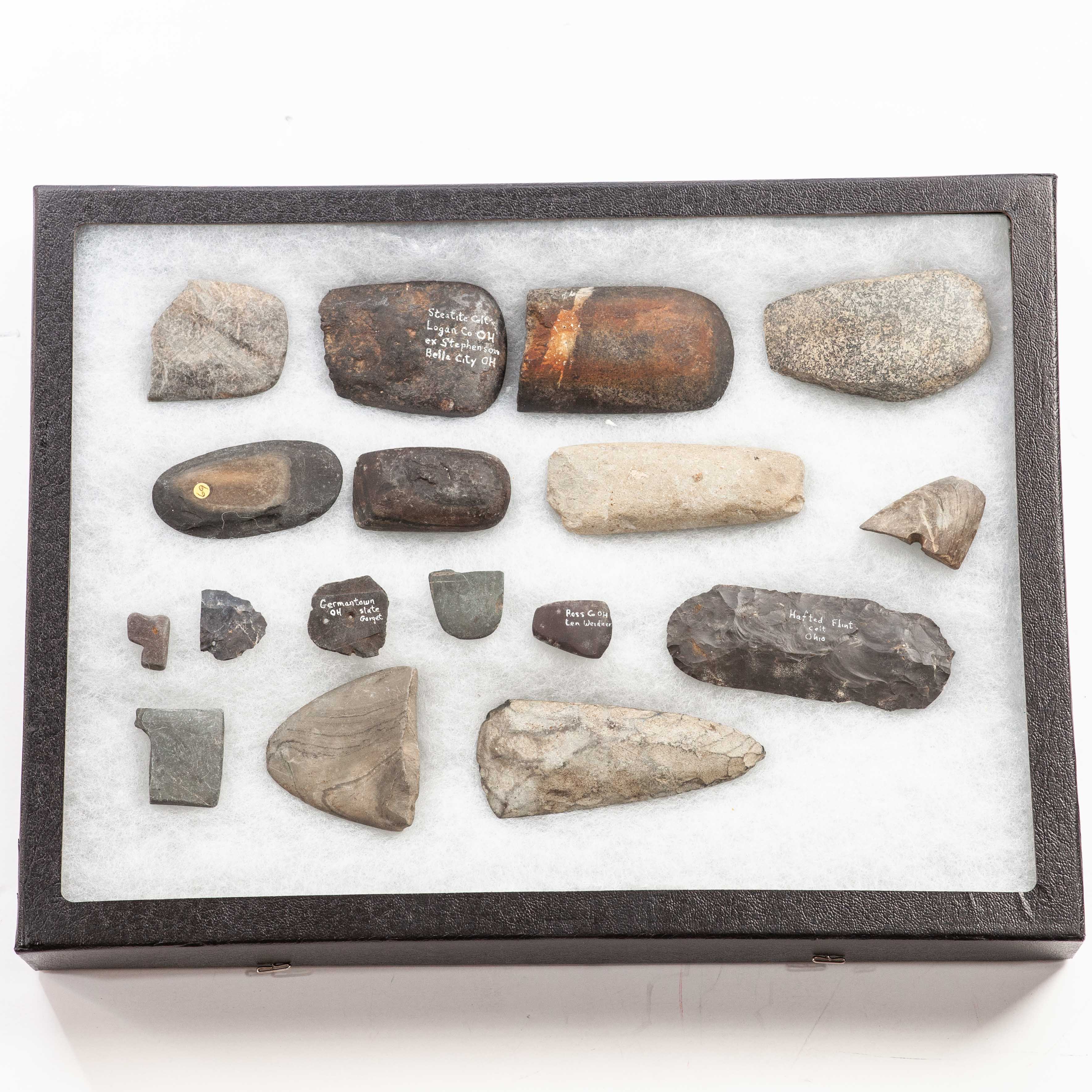 Native American Ground Stone Celts, Flint Adzes and Gorget Fragments | EBTH