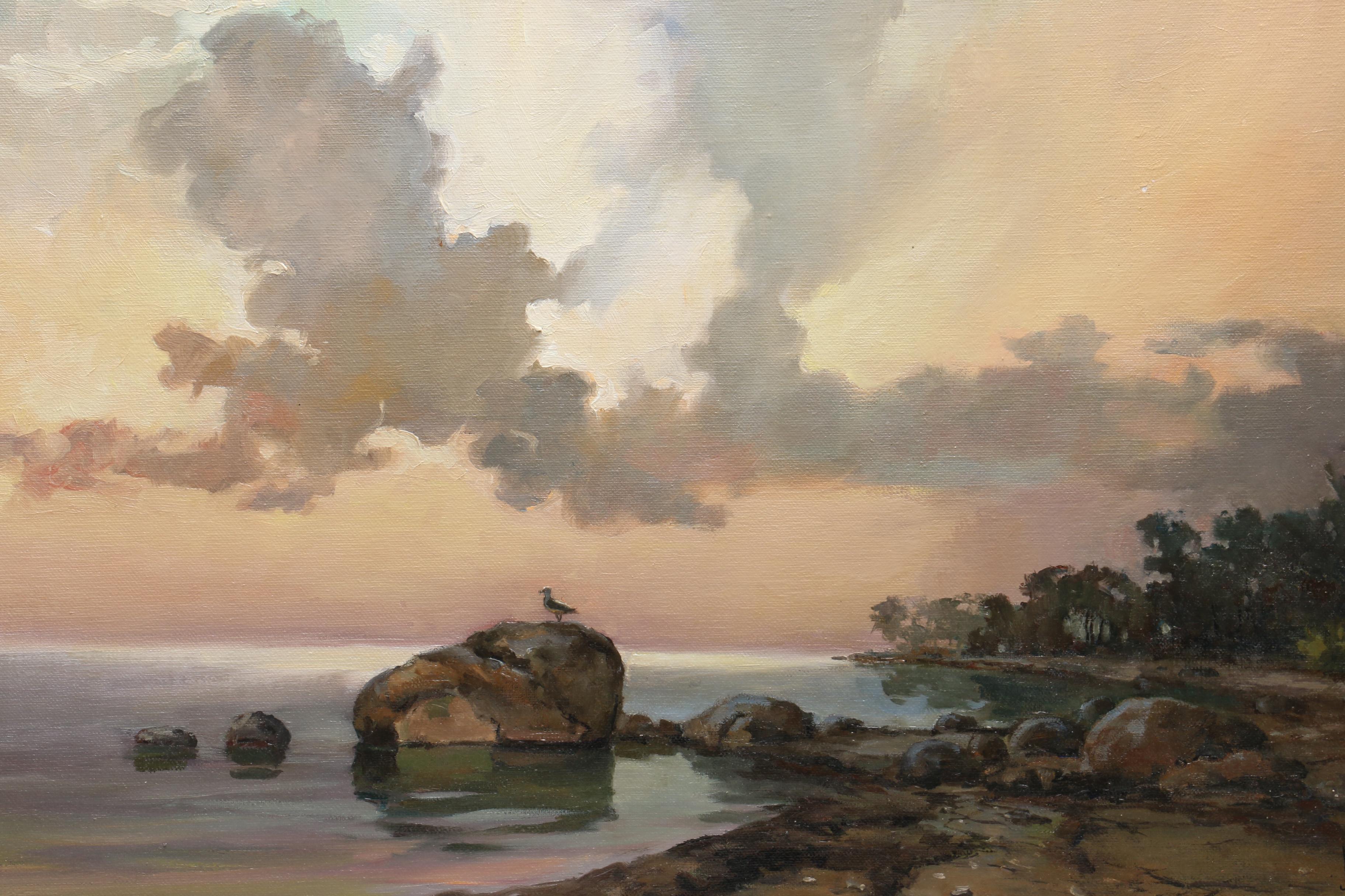 Joan Howe Oil Painting of Shore at Sunset | EBTH
