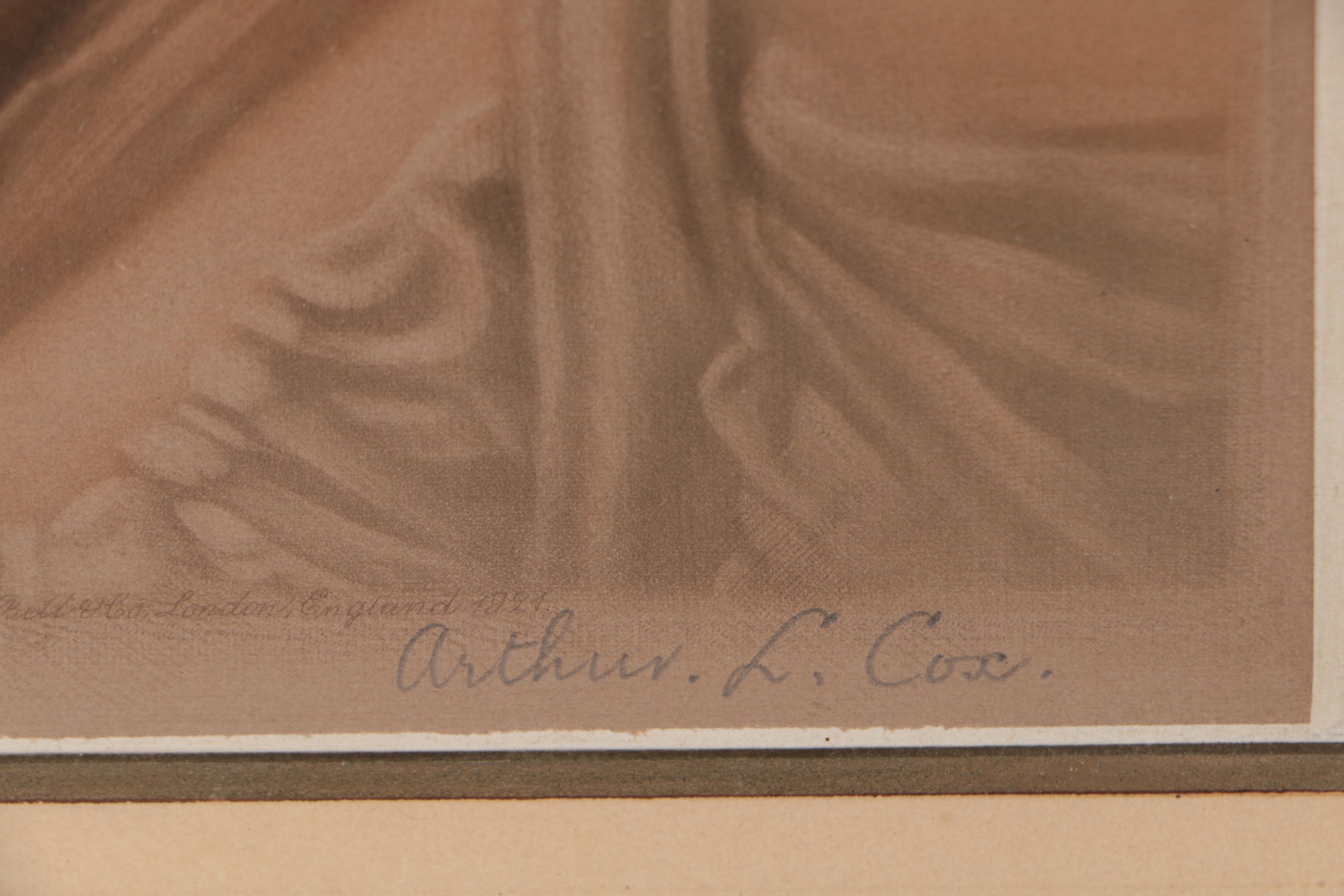 Arthur L. Cox Mezzotint Engraving after Jean Baptiste Greuze, 1921 | EBTH