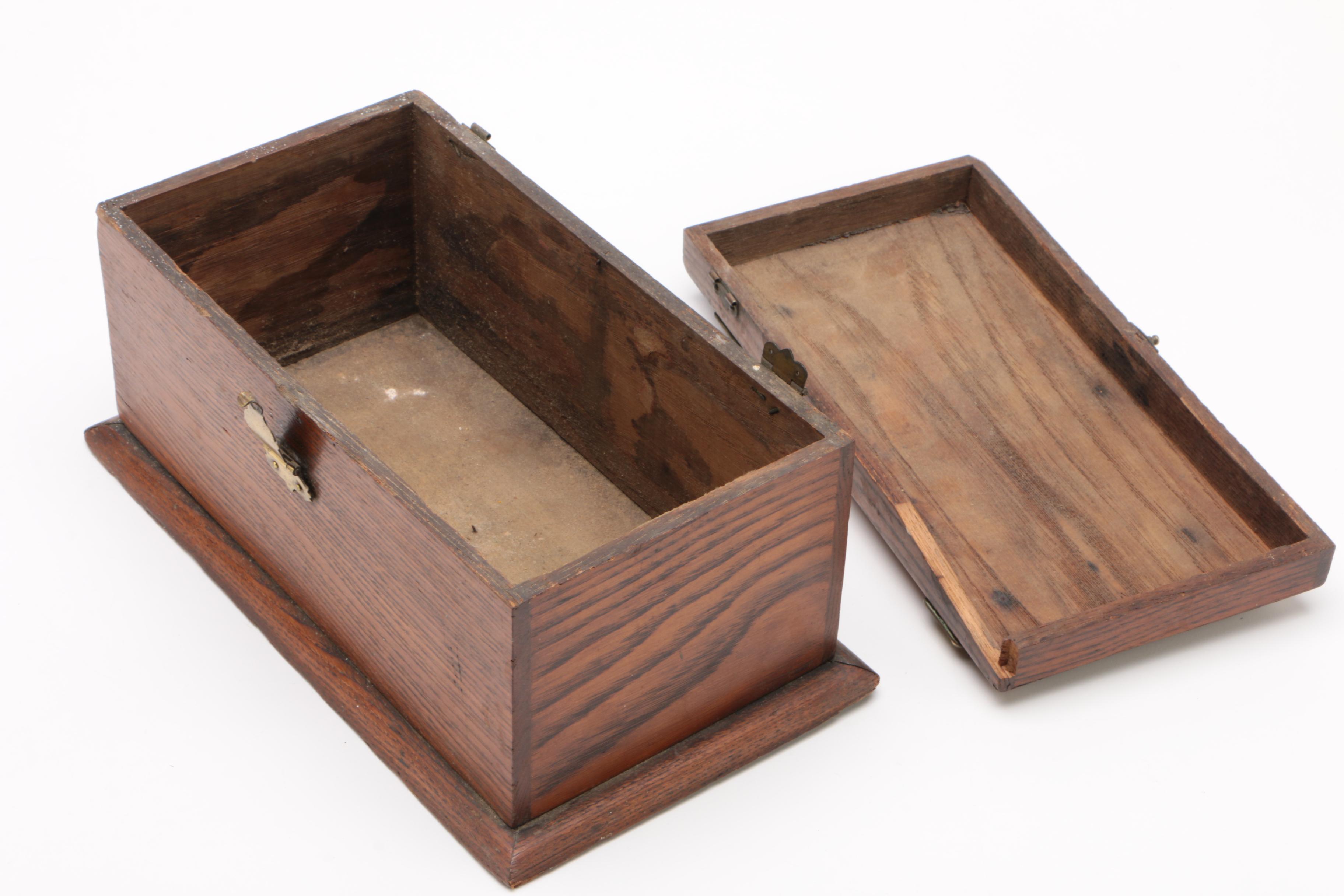 Victorian Brass-Mounted Oak Table Box, Late 19th Century | EBTH