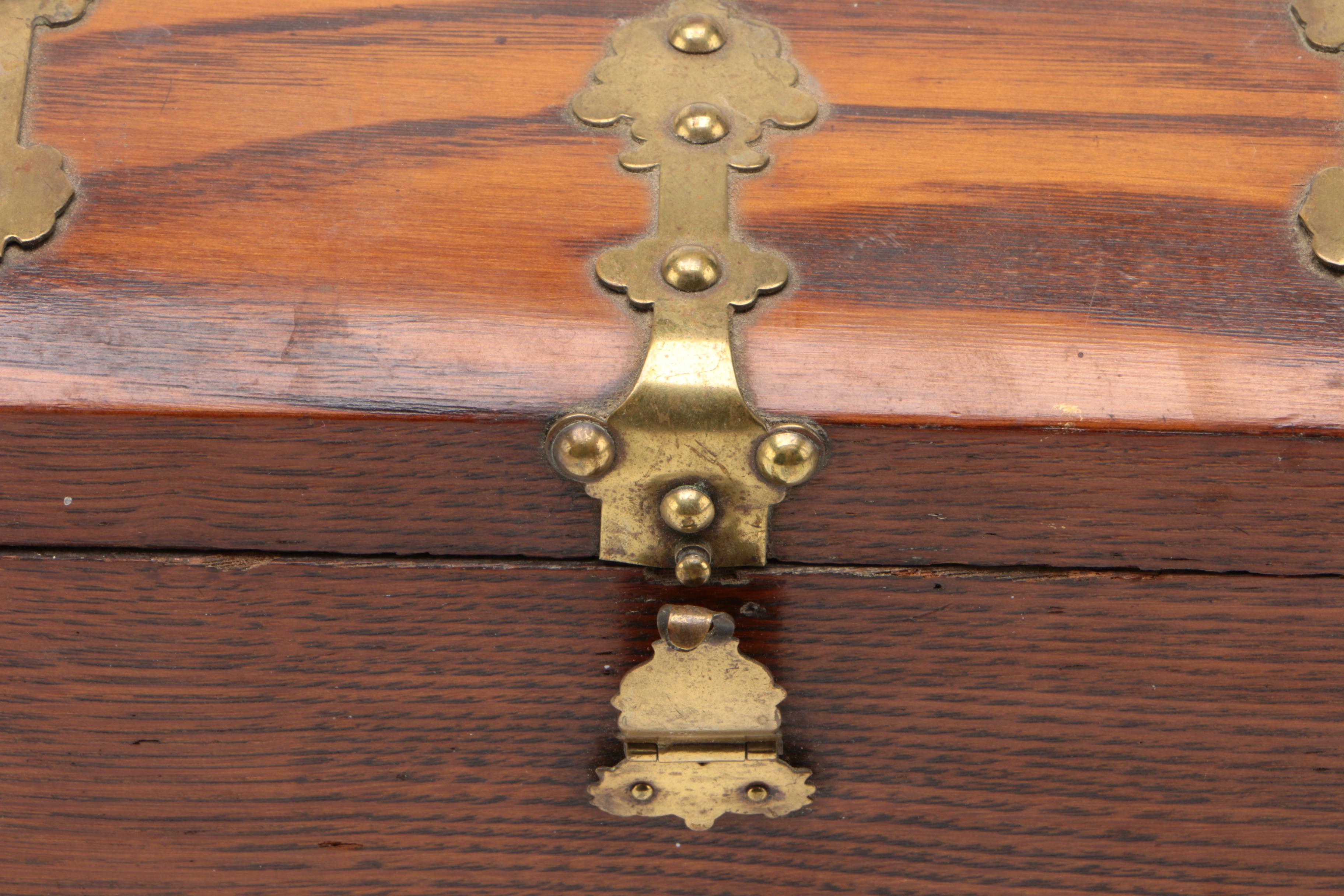 Victorian Brass-Mounted Oak Table Box, Late 19th Century | EBTH