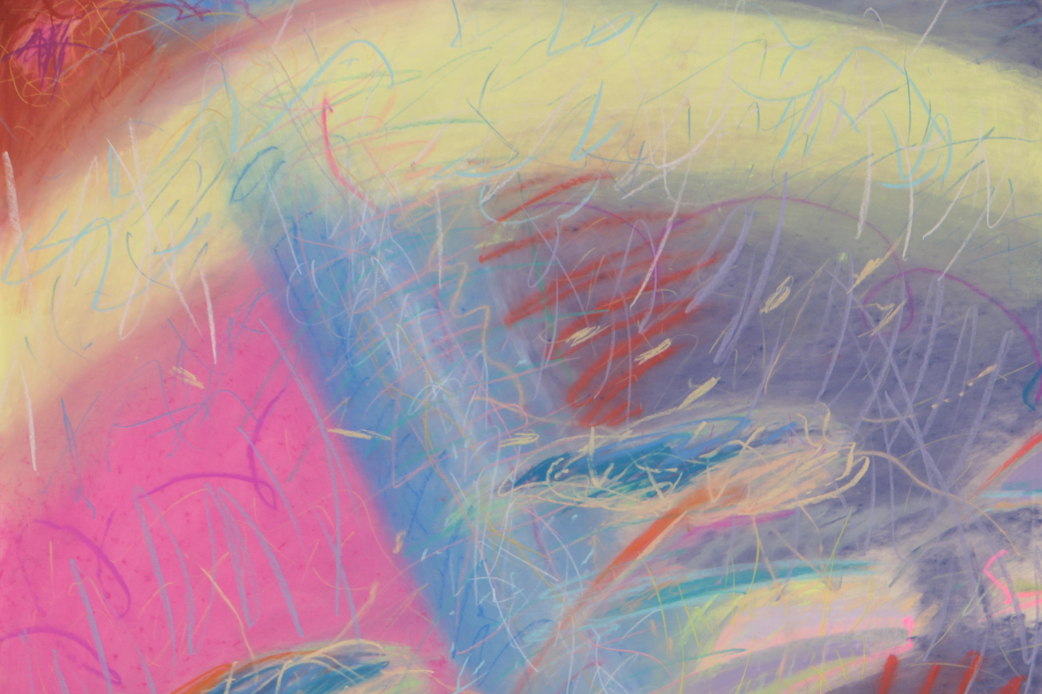 Merle Rosen Abstract Pastel Drawing on Sandpaper | EBTH