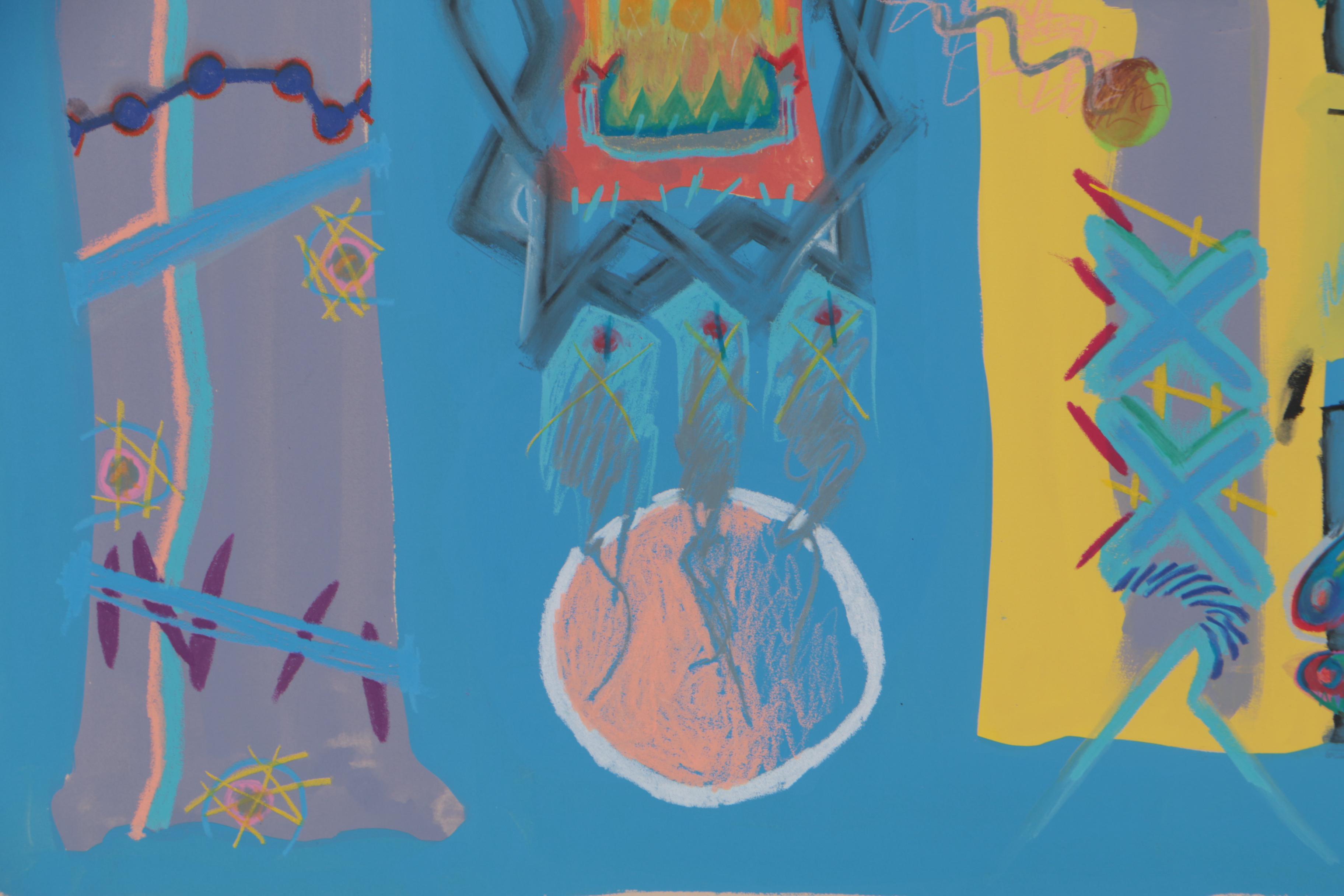 Merle Rosen Abstract Pastel and Acrylic Painting | EBTH