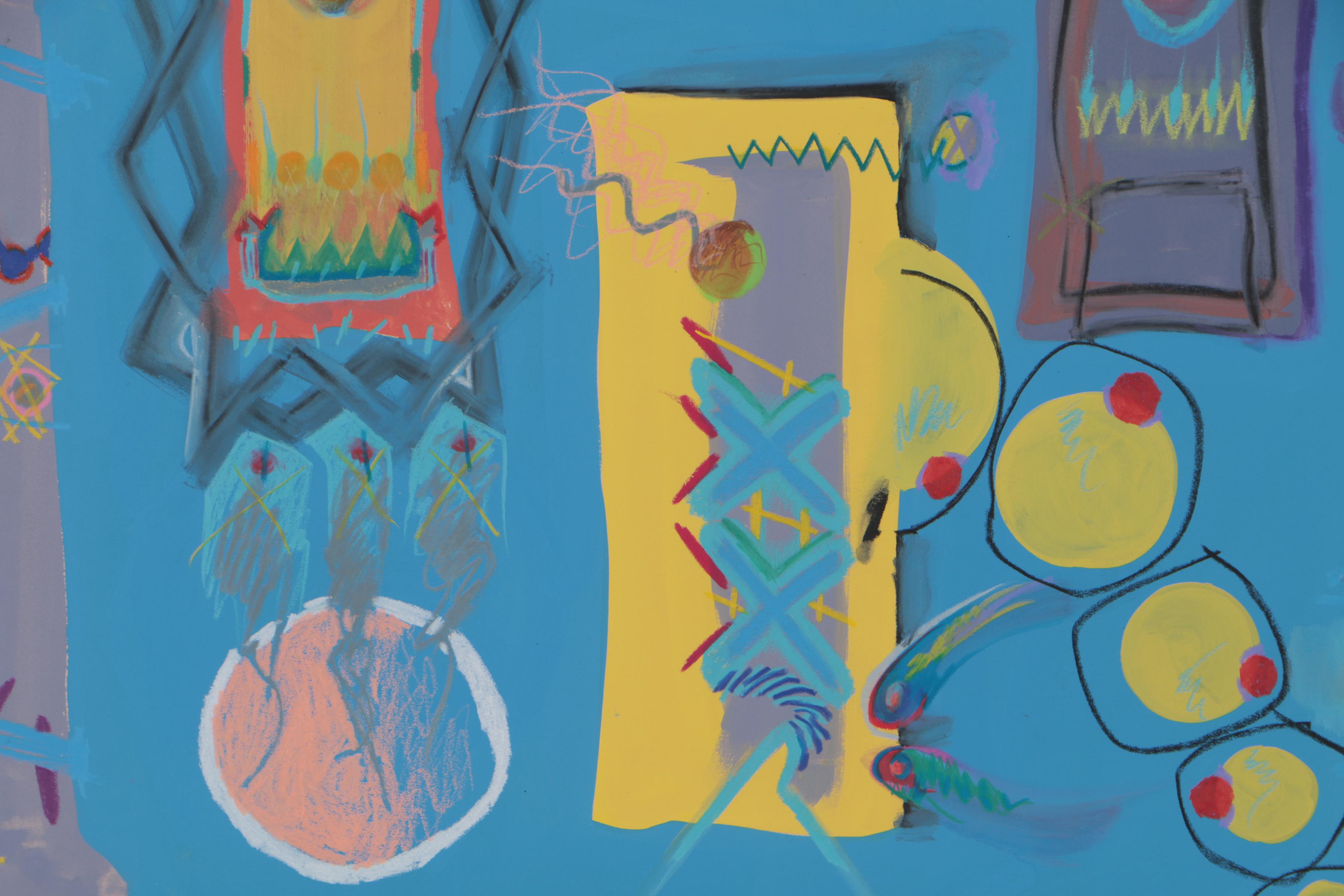 Merle Rosen Abstract Pastel and Acrylic Painting | EBTH