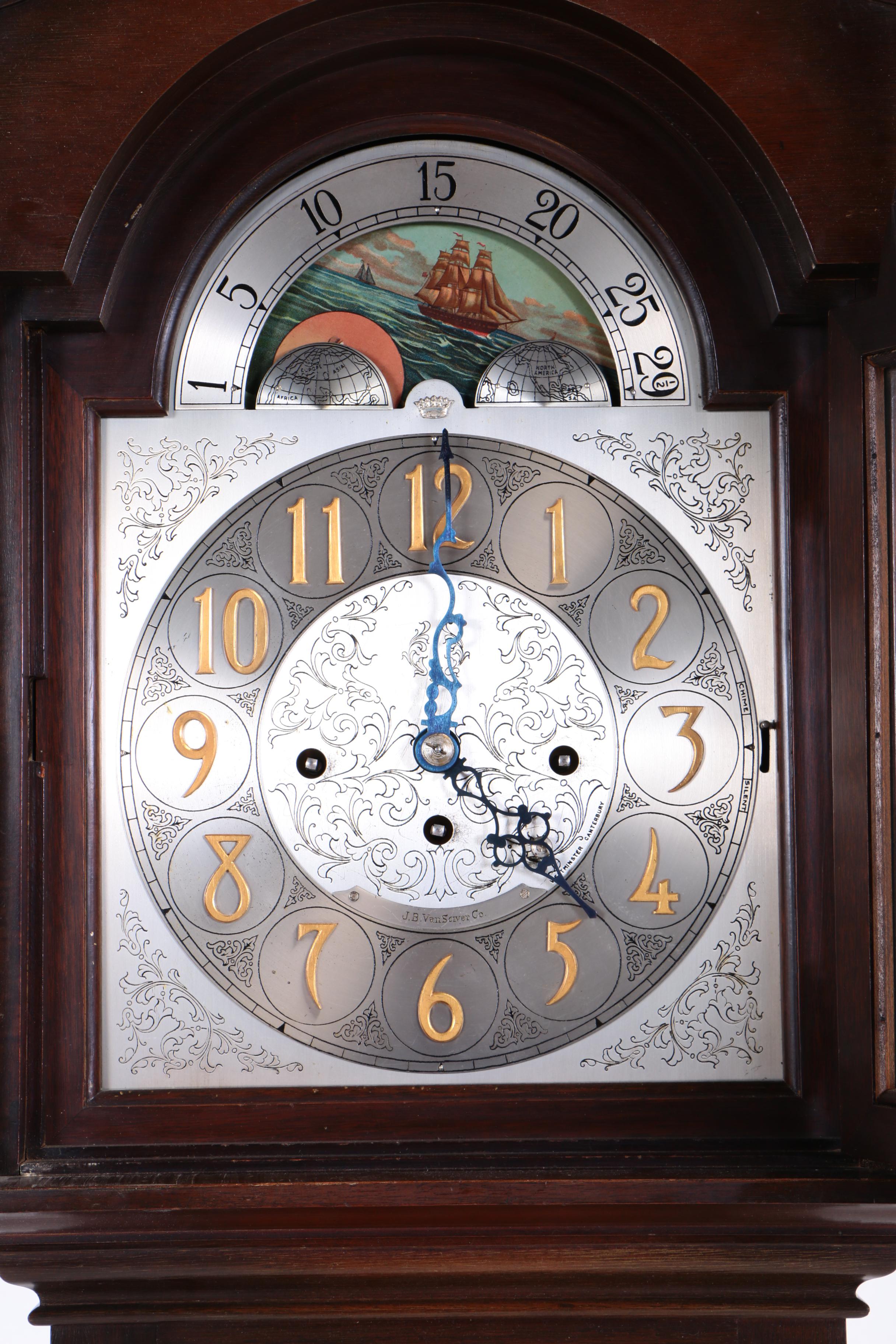 Herschede Hall Clock Co., Mahogany Tall Case Clock, Early 20th Century ...