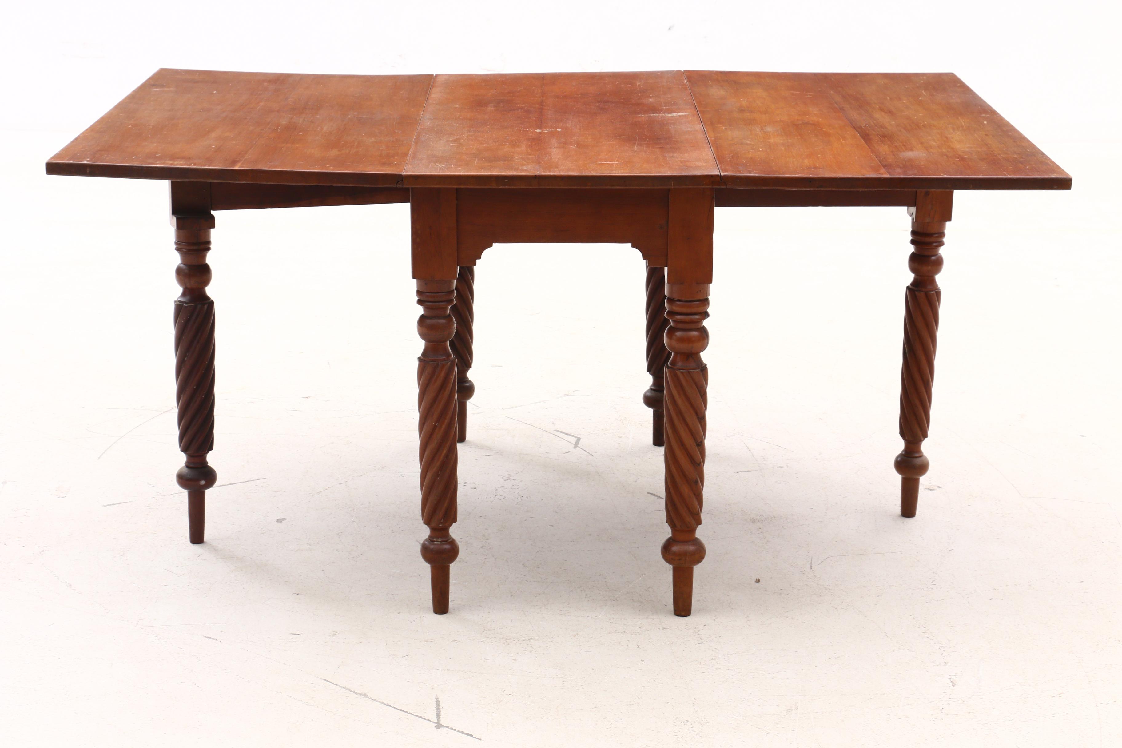 Rope-Leg Cherry Drop-Leaf Dining Table | EBTH
