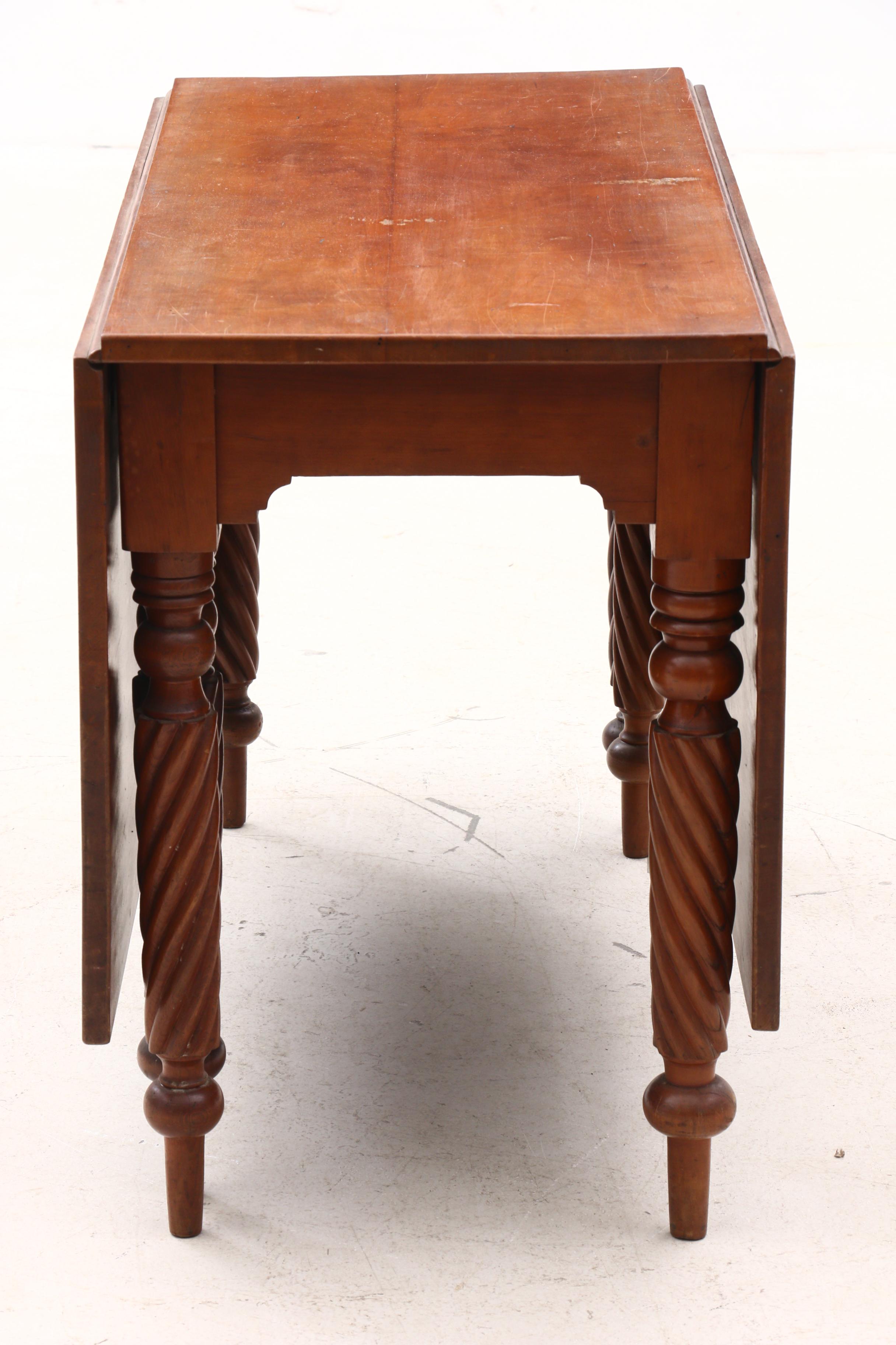 Rope-Leg Cherry Drop-Leaf Dining Table | EBTH