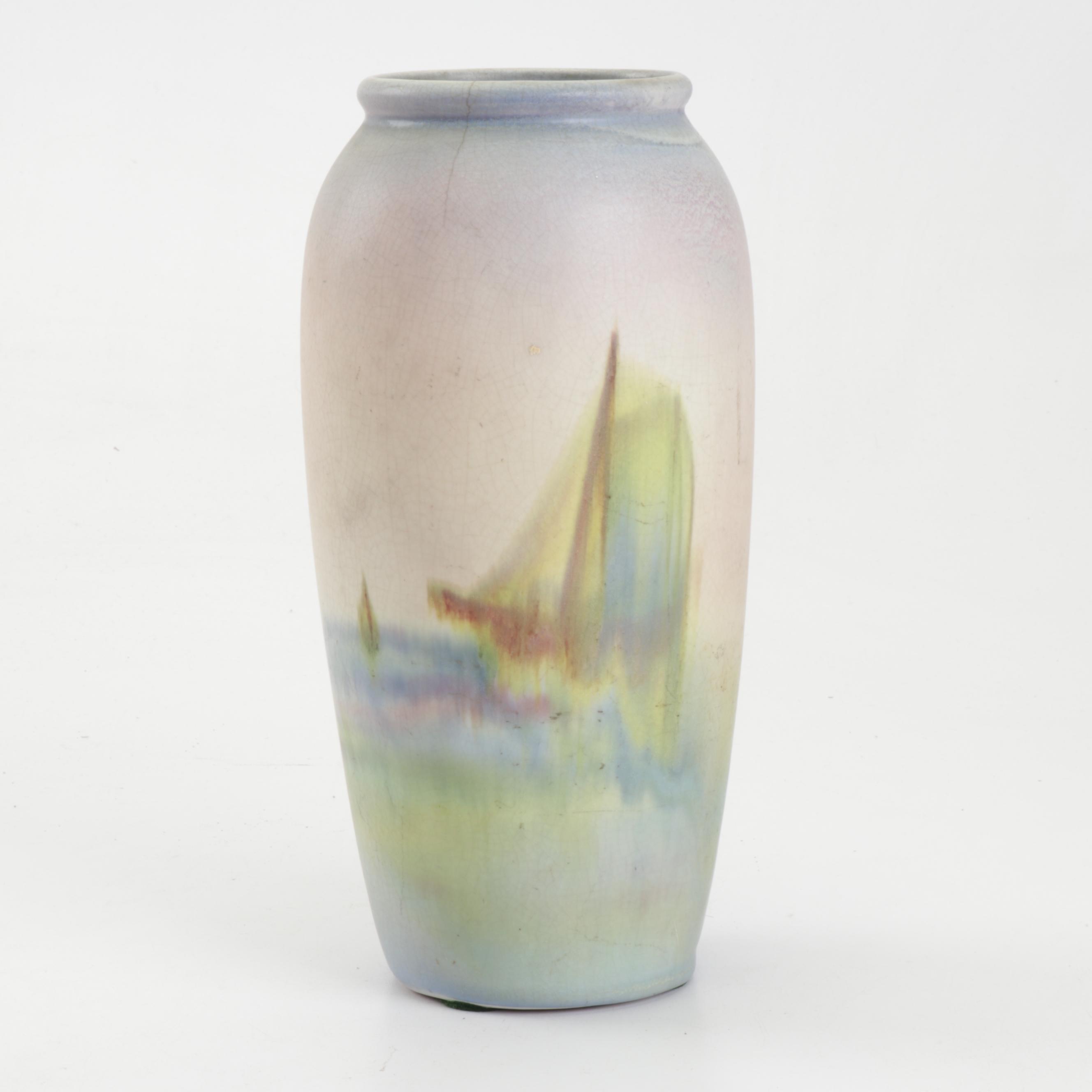 Weller Pottery "Scenic Hudson" Hand-Painted Vase, 1915-1936 | EBTH