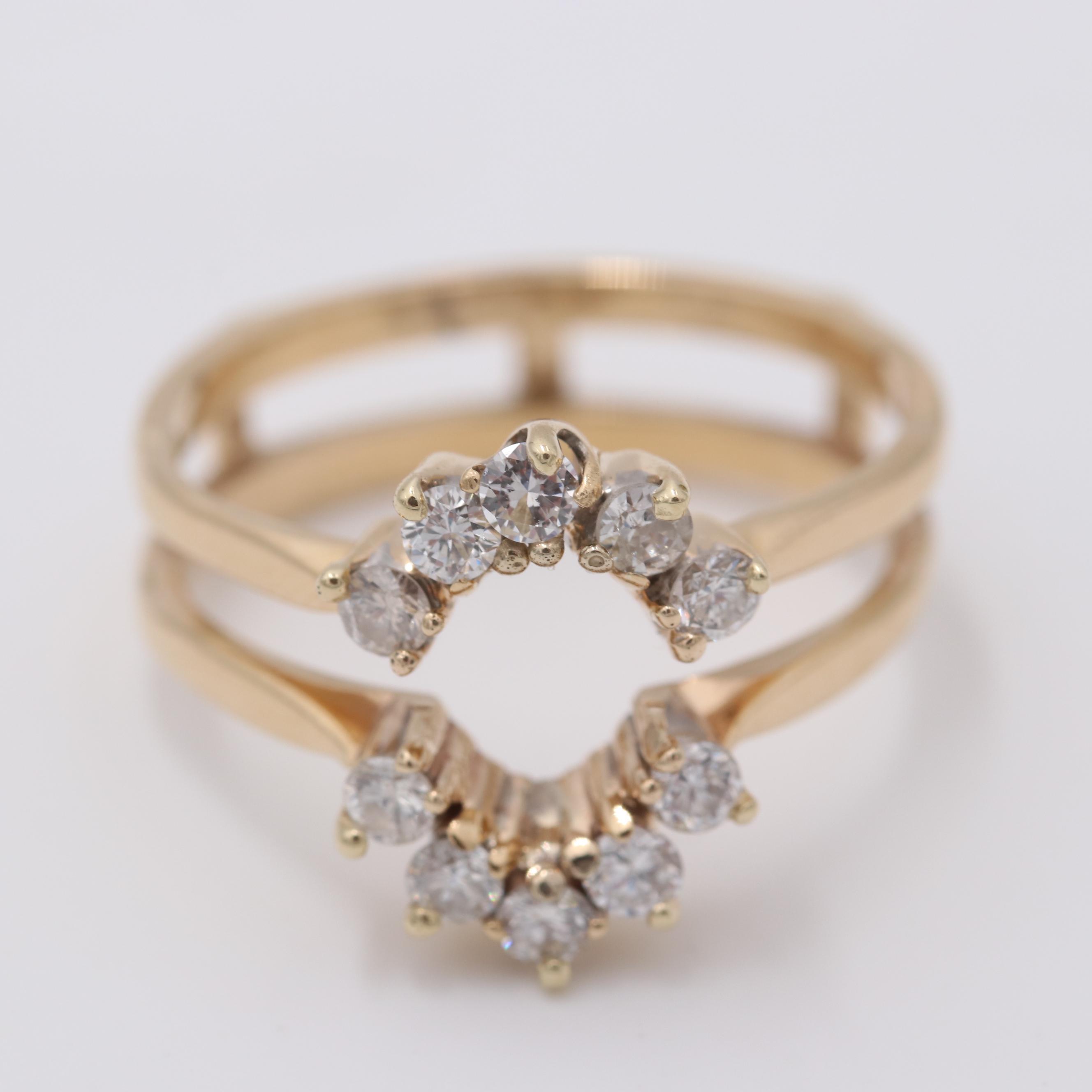 14K Yellow Gold Diamond Insert Ring | EBTH