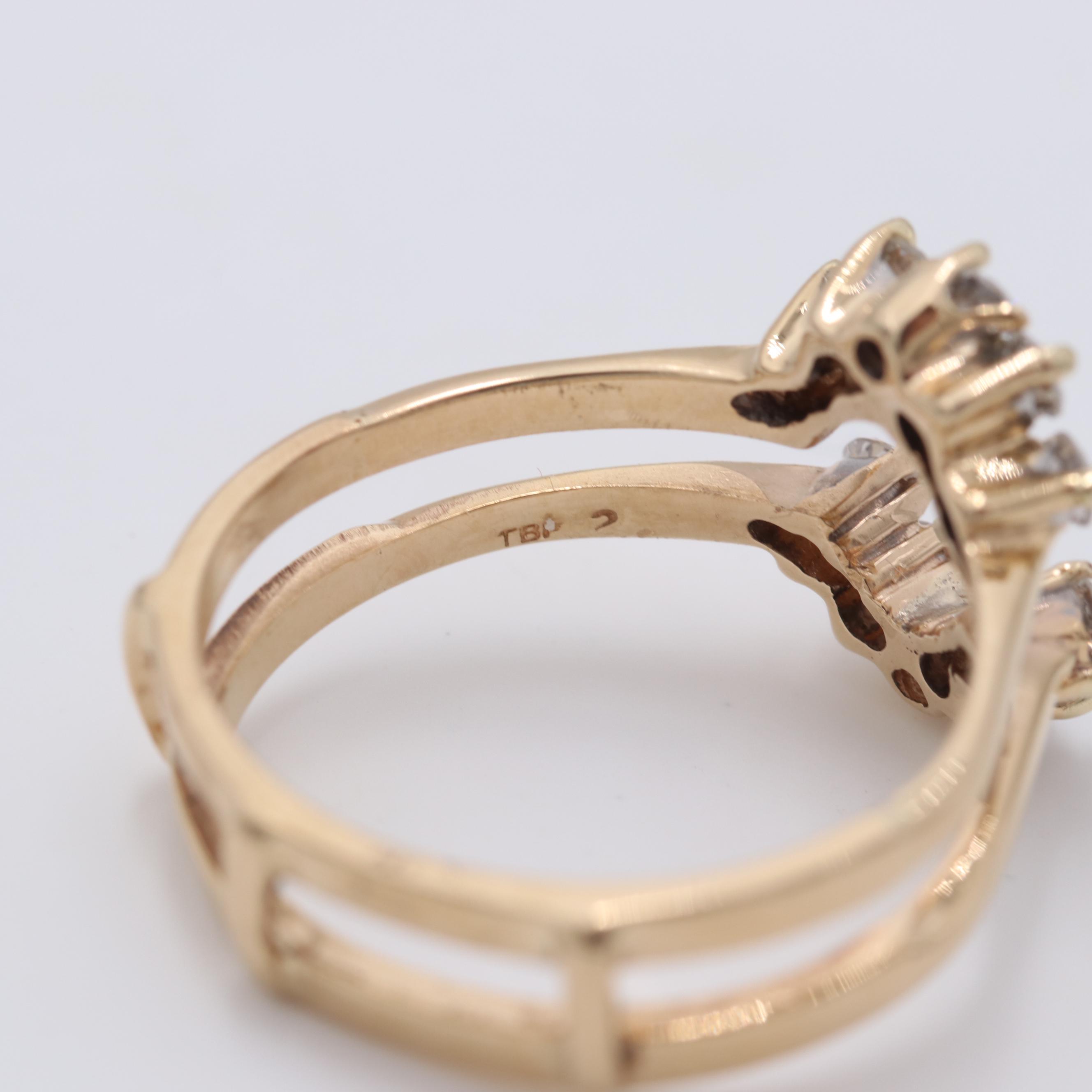 14K Yellow Gold Diamond Insert Ring | EBTH
