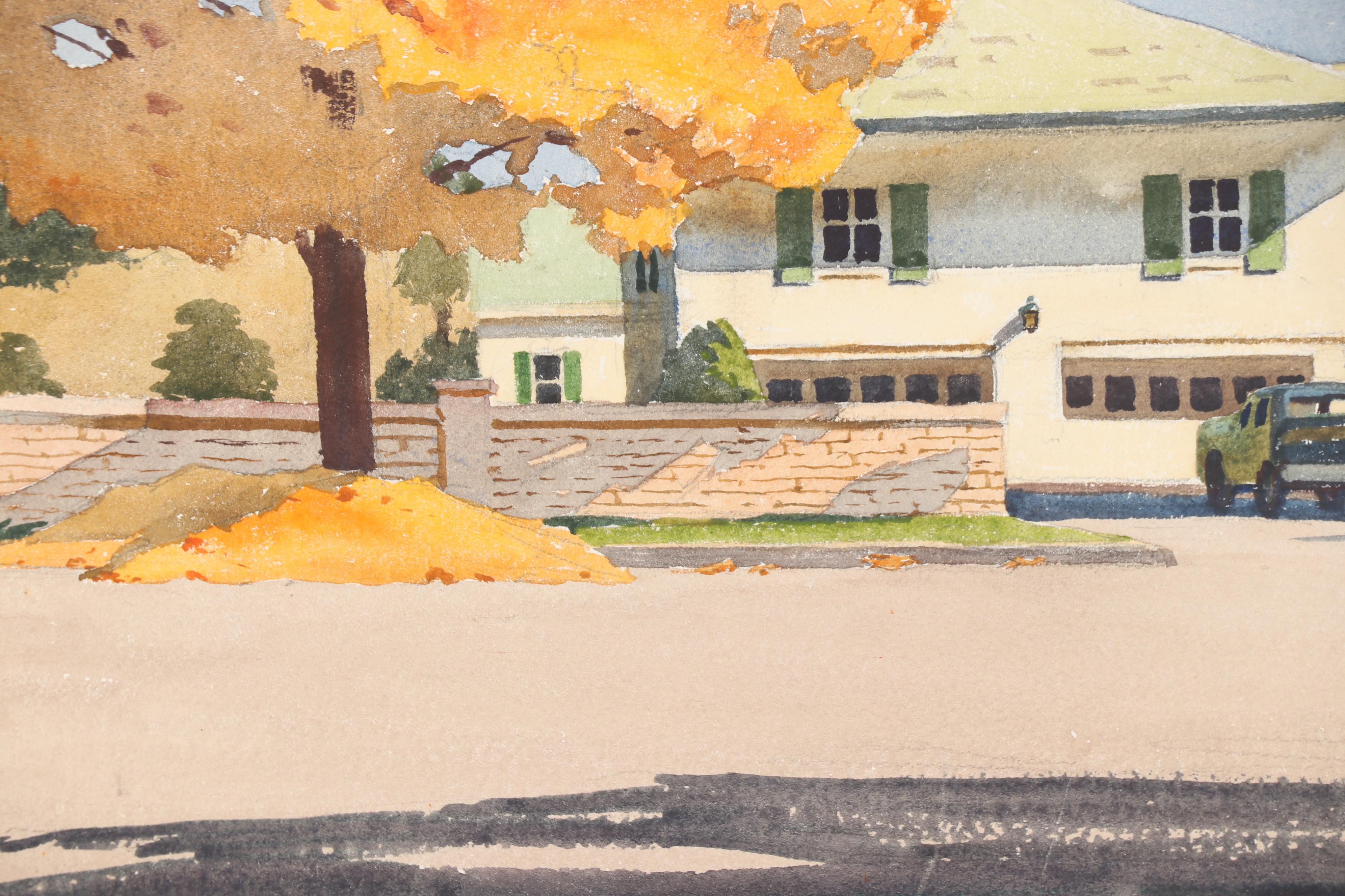 Edmond J. Fitzgerald Watercolor Painting of Architectural Landscape | EBTH