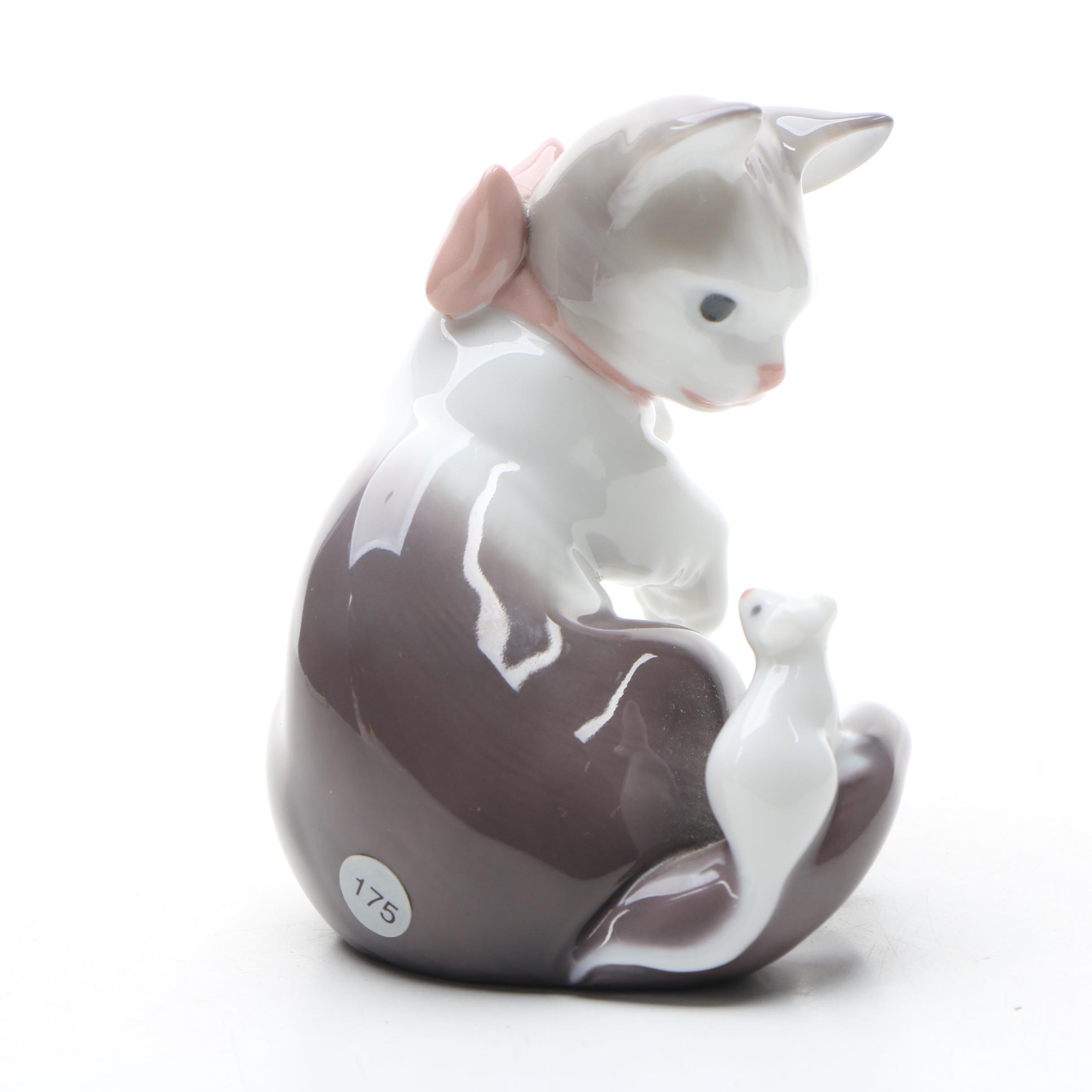 Lladró "Cat and Mouse" Porcelain Figurine | EBTH