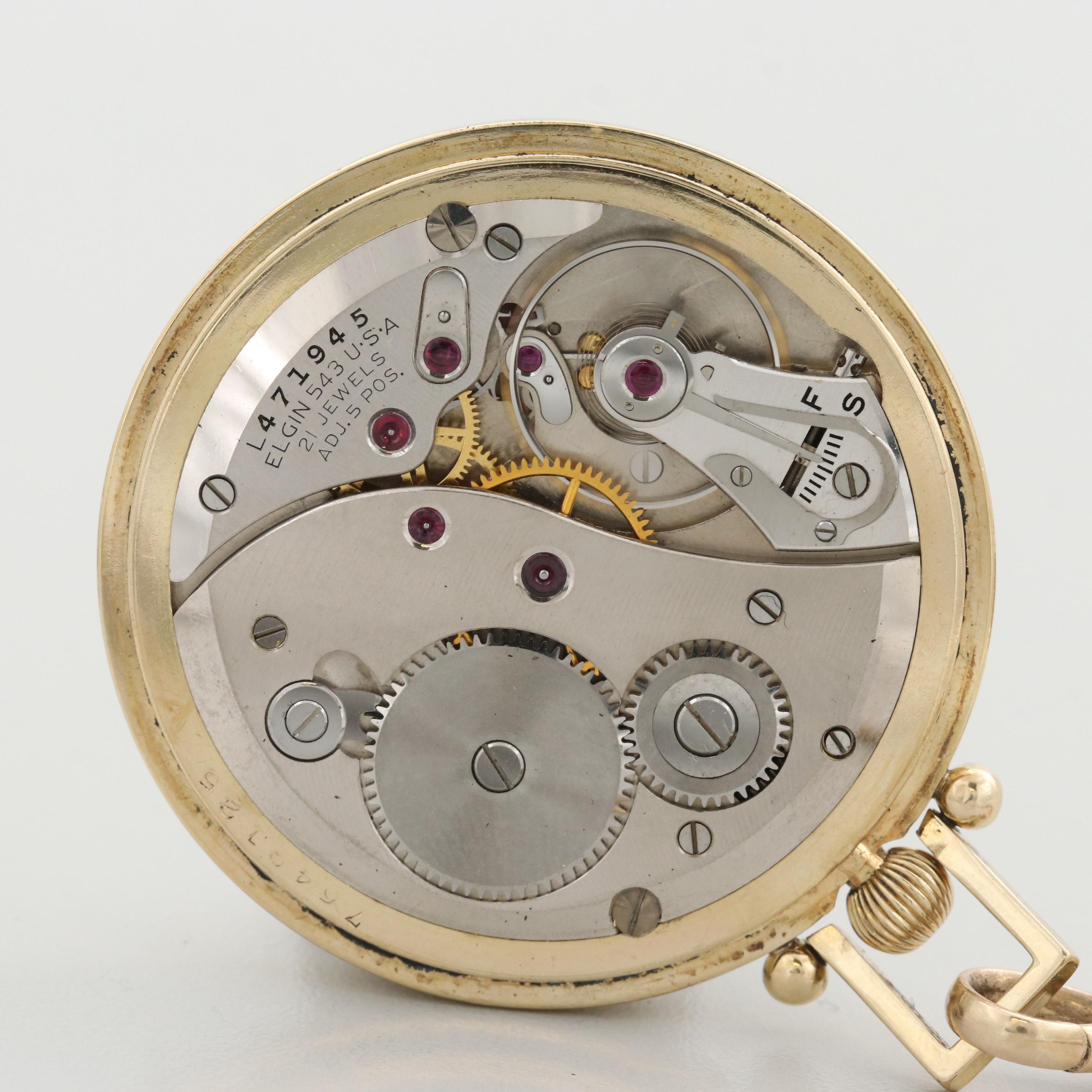 Vintage Lord Elgin 14K Gold Filled Pocket Watch, 1946 | EBTH