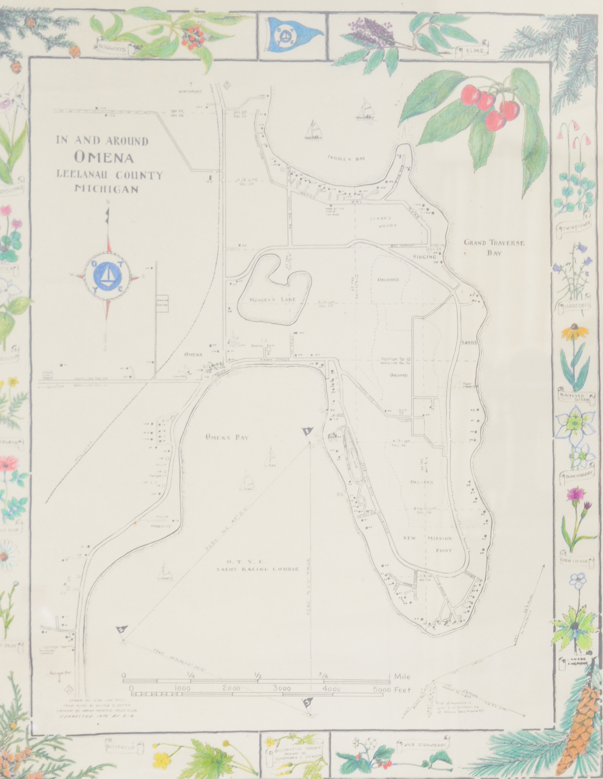 Hand Drawn Map of Omena, Michigan | EBTH