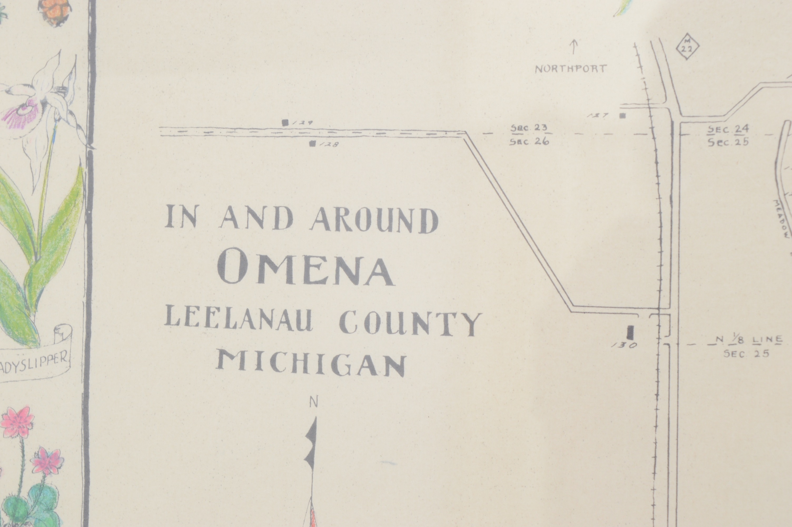 Hand Drawn Map of Omena, Michigan | EBTH
