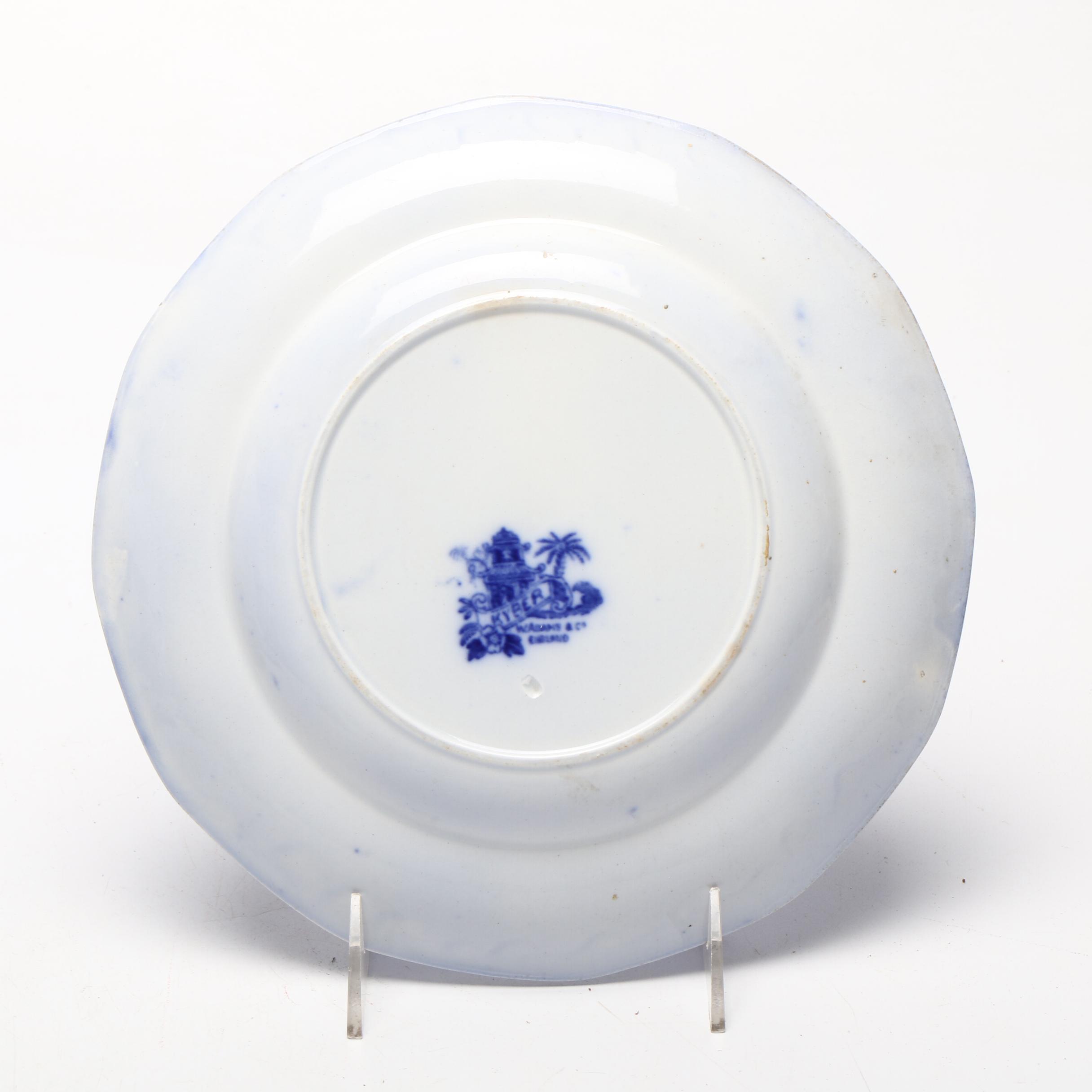 W. Adams & Company "Kyber Flow Blue" Earthenware Dinner Plates with ...