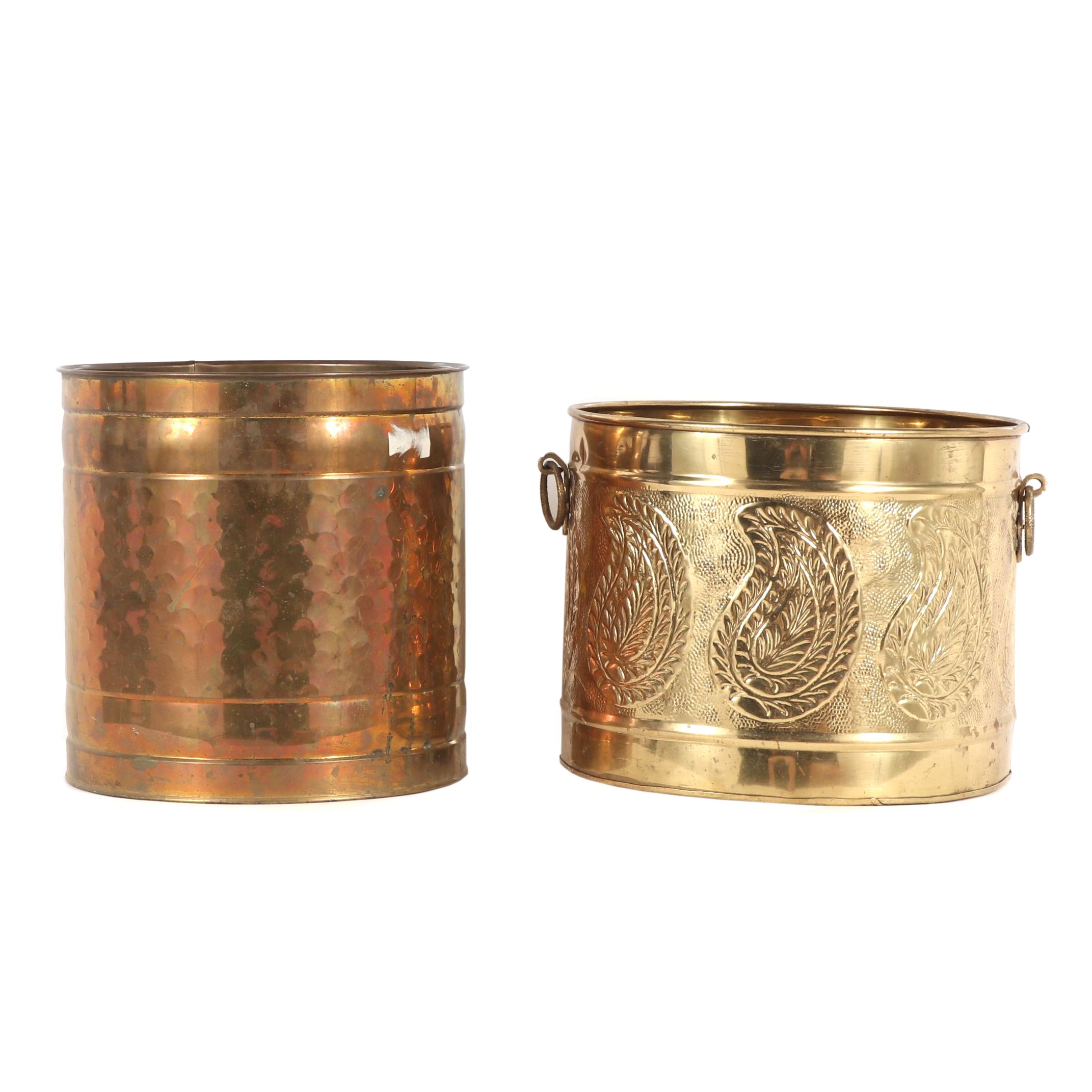 Repoussé Brass Planters | EBTH