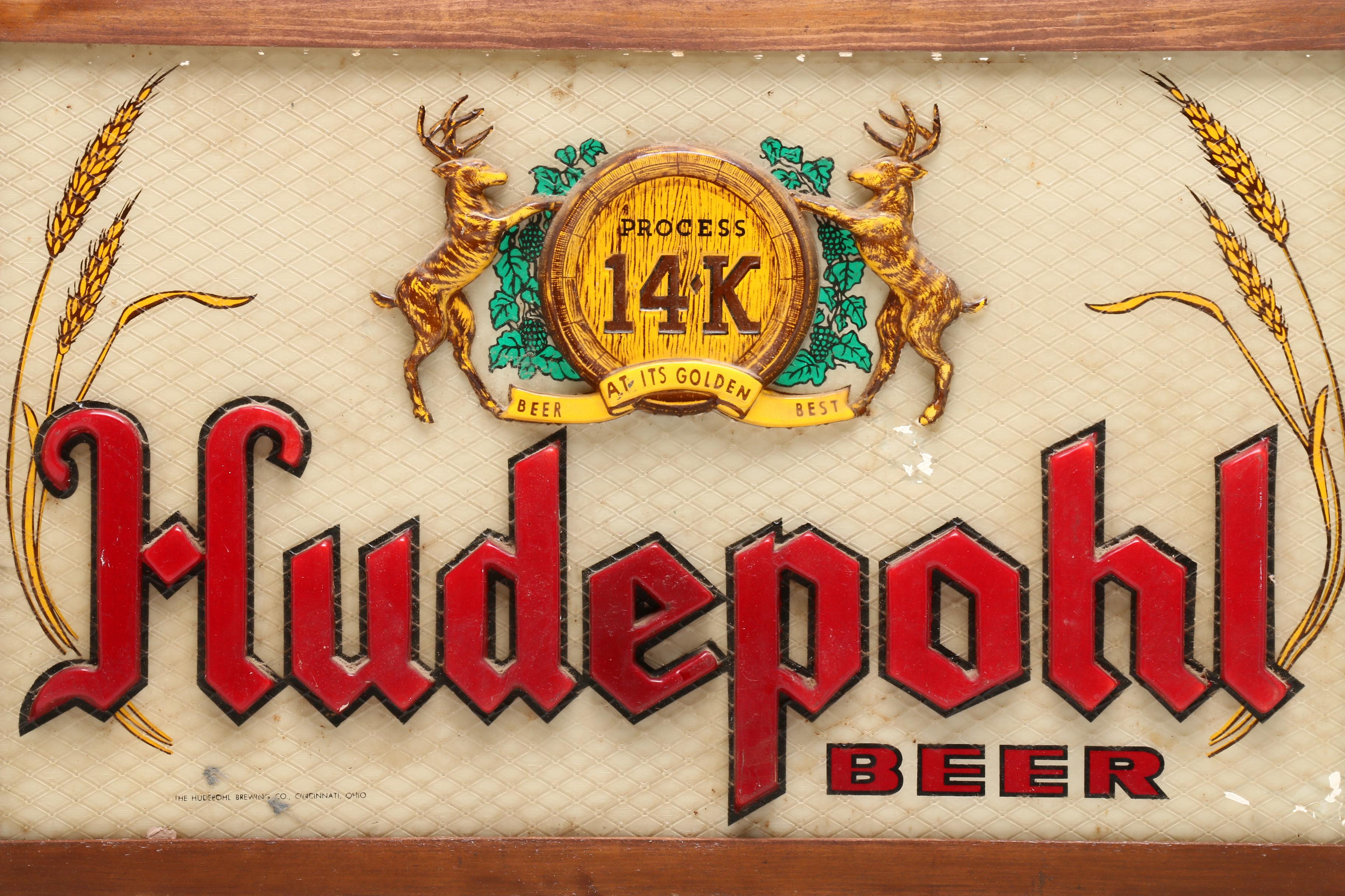 Hudepohl Beer "14K" Advertising Sign, Circa 1950s-1960s | EBTH