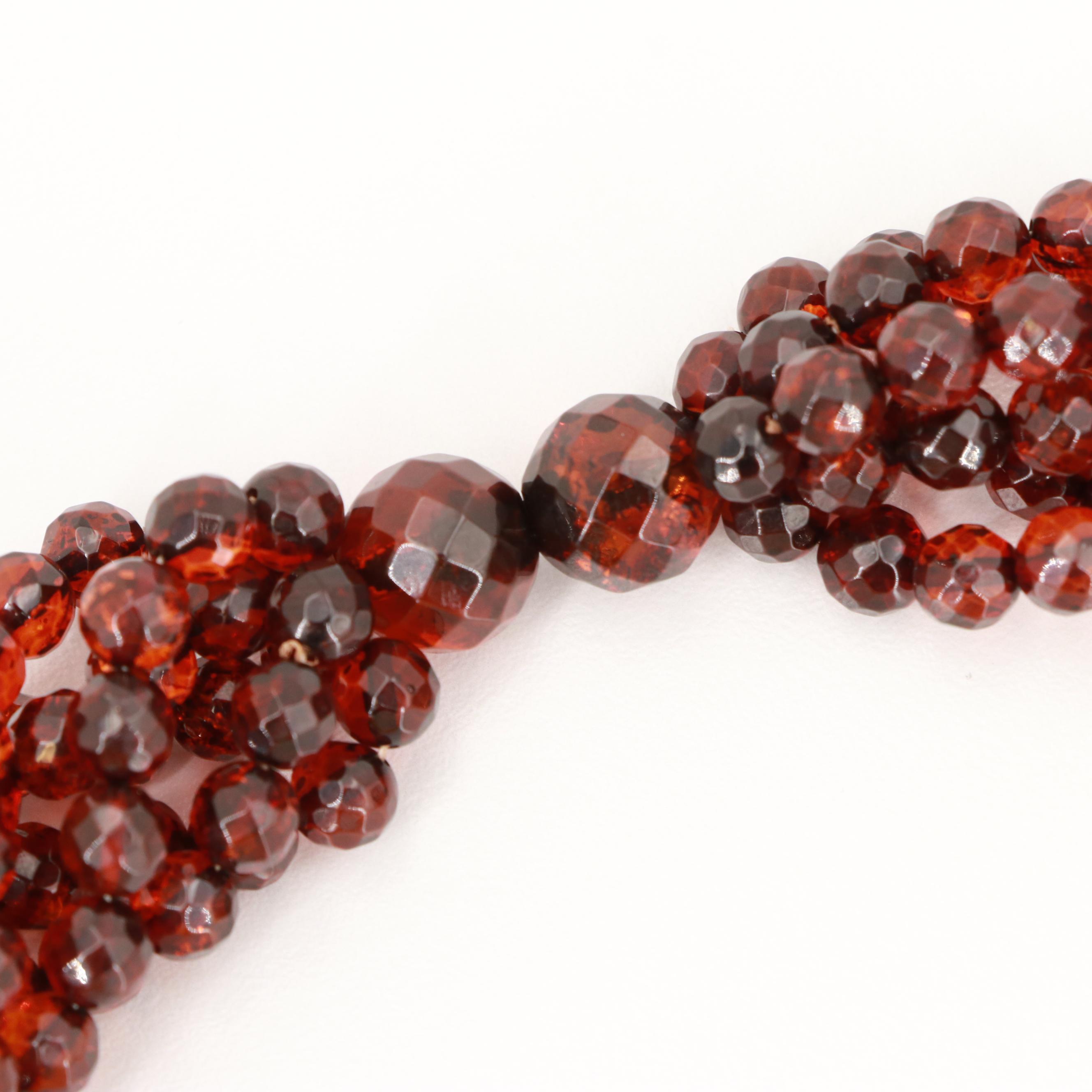 Faceted Amber Beaded Multi-Strand Necklace with Graduating Colors | EBTH