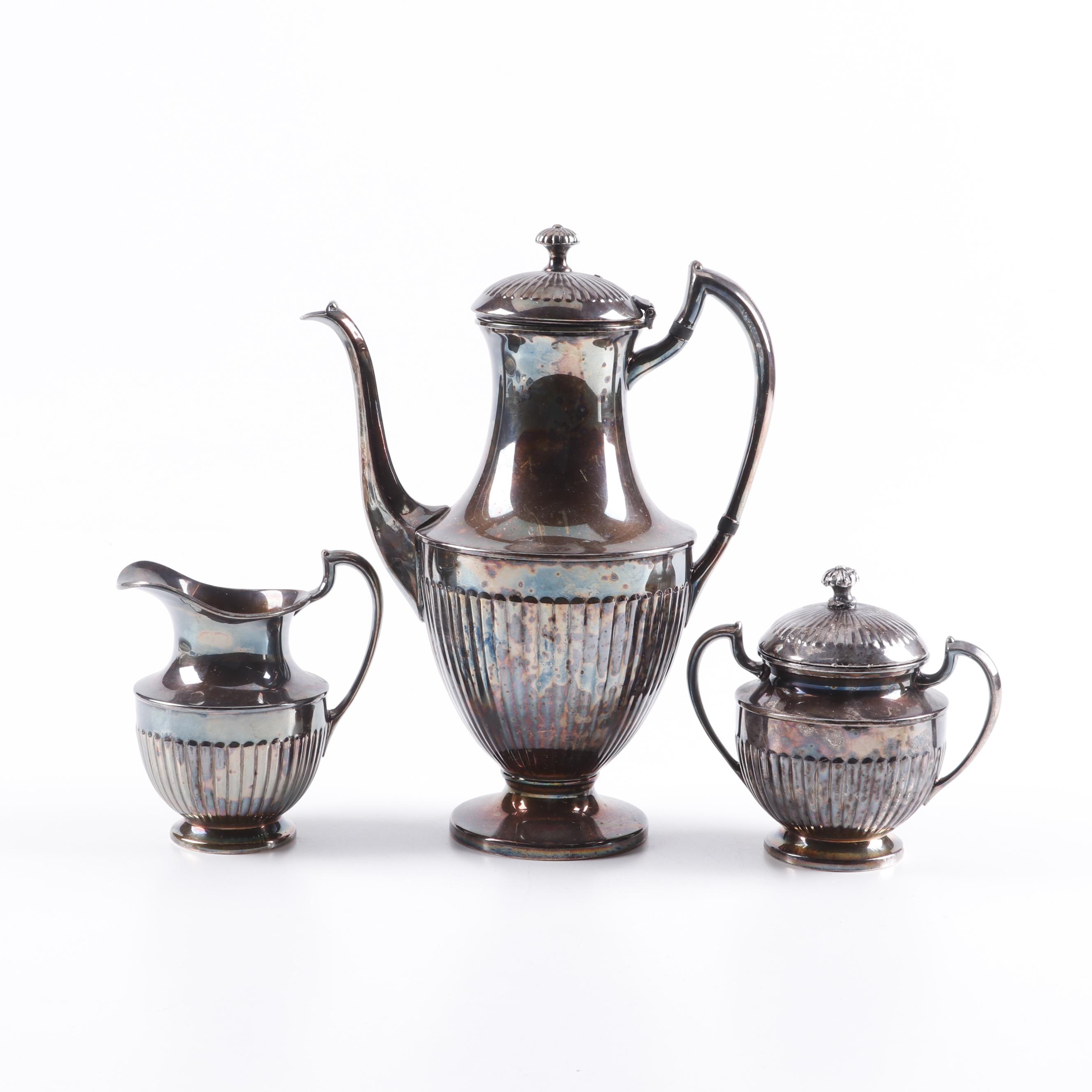 Crescent Silver Plate Tea Set and Tray | EBTH