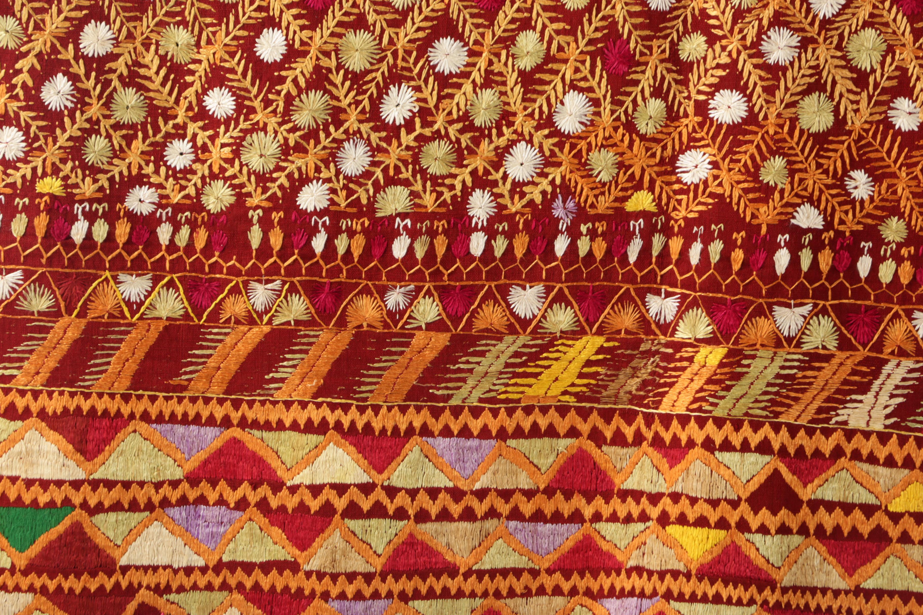 Traditional Indian Textiles Featuring Phulkari, Metallic Zari and ...
