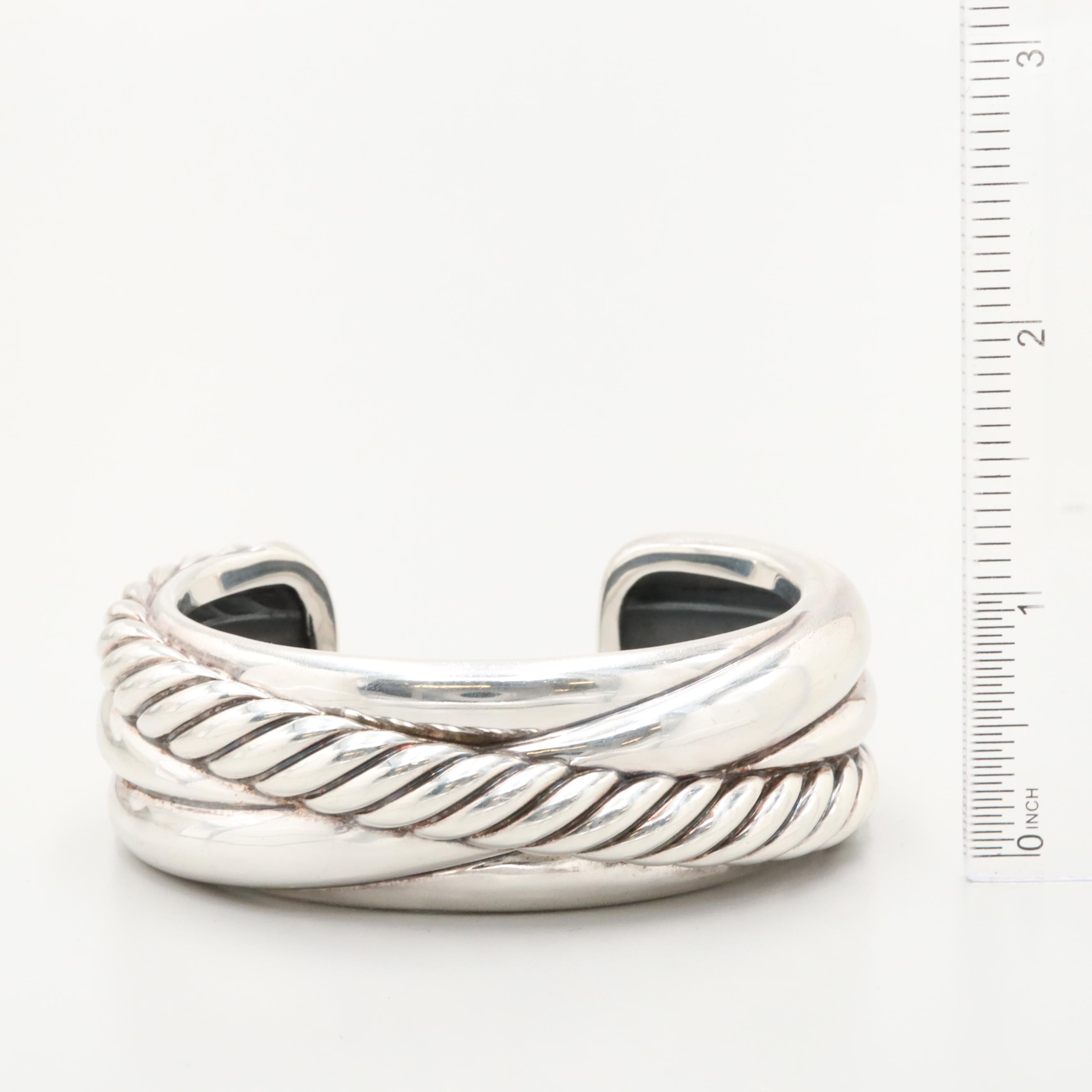 David Yurman Sterling Silver Crossover Cuff Bracelet | EBTH