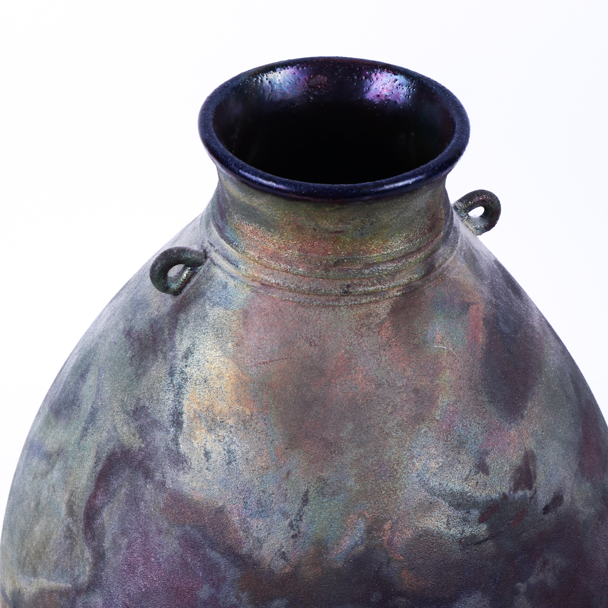Stephen Roy Copper Metallic Raku Fired Stoneware Vase | EBTH